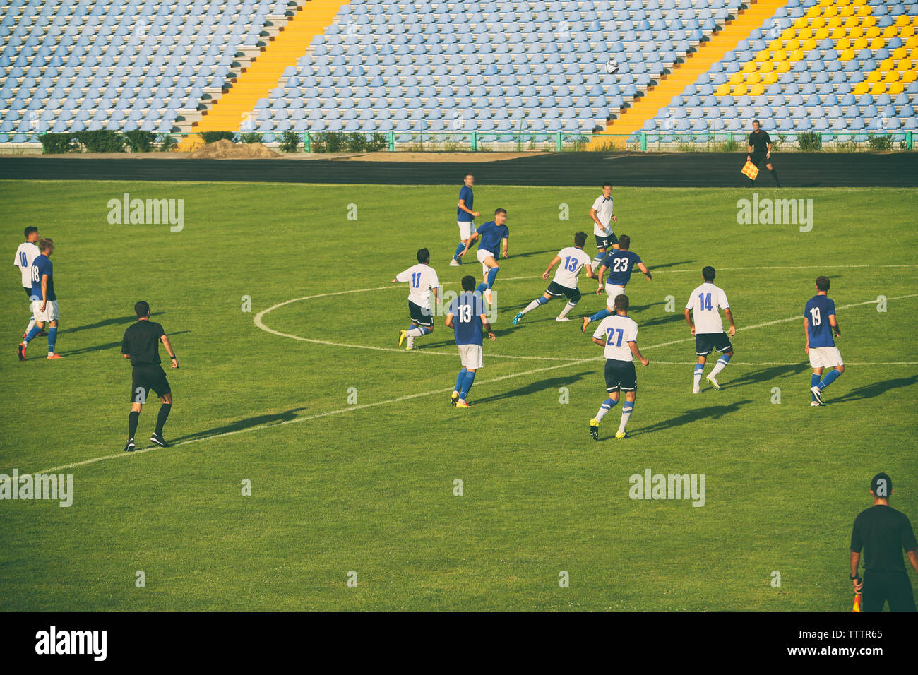 Football match in sunny summer day Stock Photo - Alamy