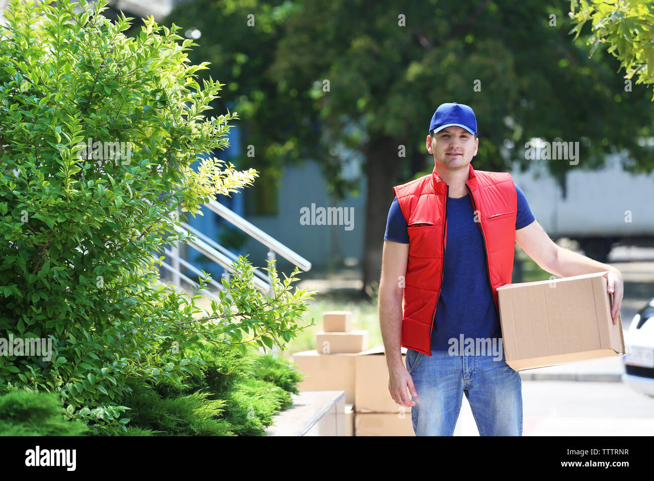 Box stairs carry hi-res stock photography and images - Alamy