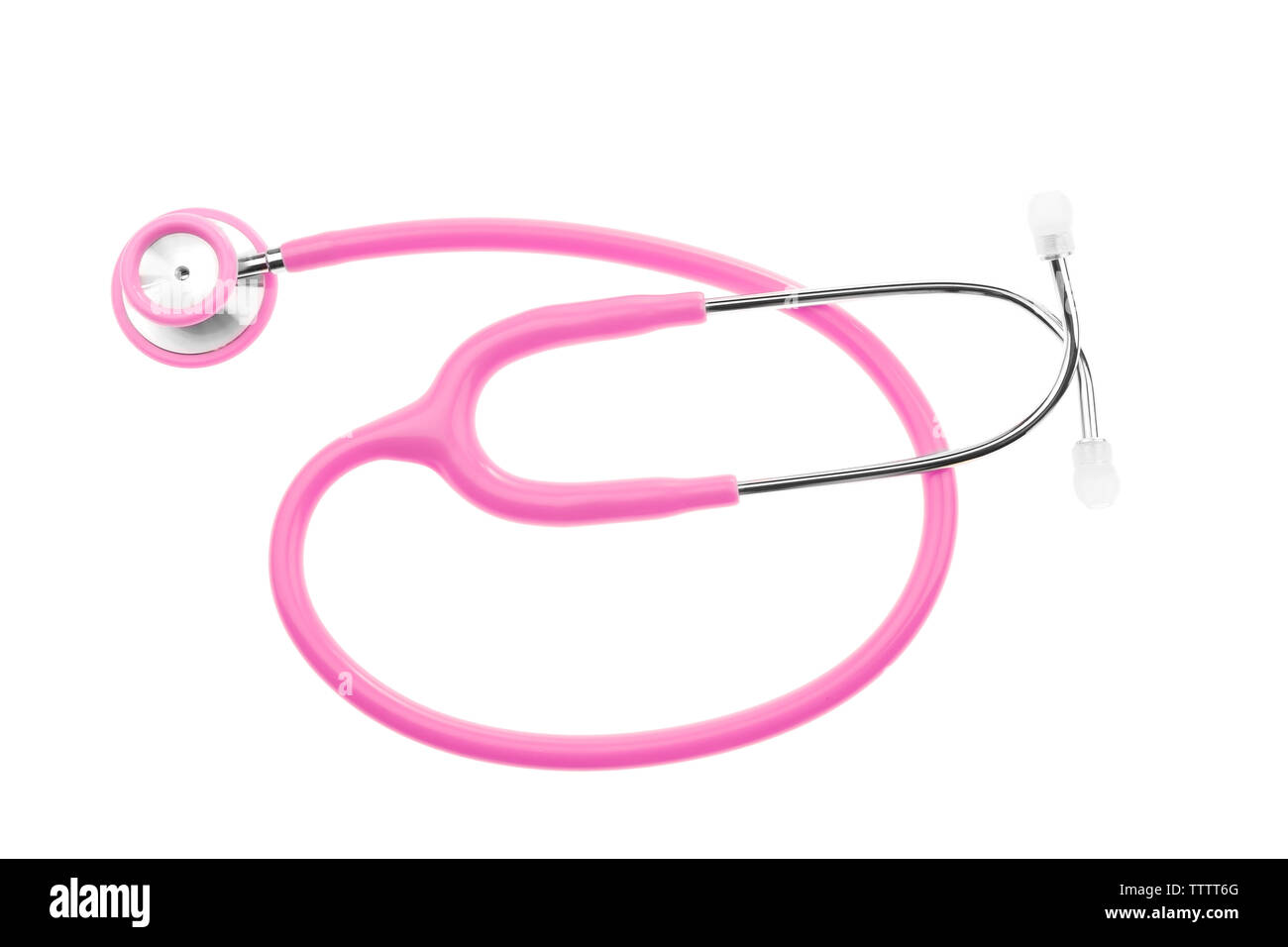 Pink stethoscope isolated on white Stock Photo - Alamy