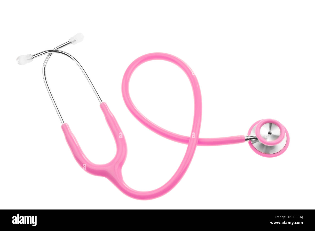 Pink stethoscope isolated on white Stock Photo - Alamy