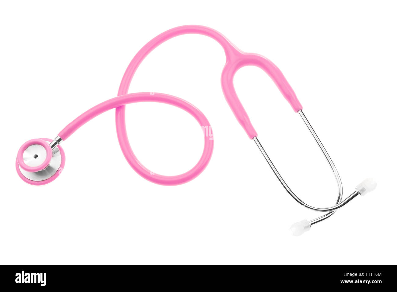 Pink stethoscope isolated on white Stock Photo - Alamy