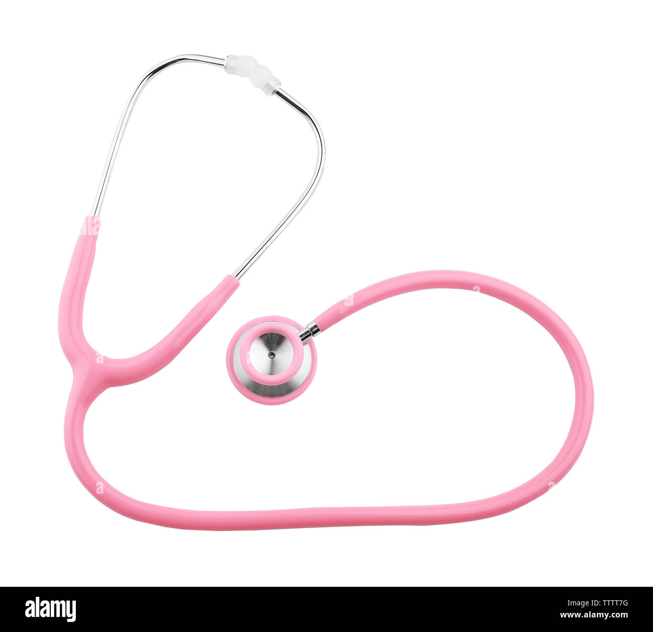 Pink stethoscope isolated on white Stock Photo - Alamy