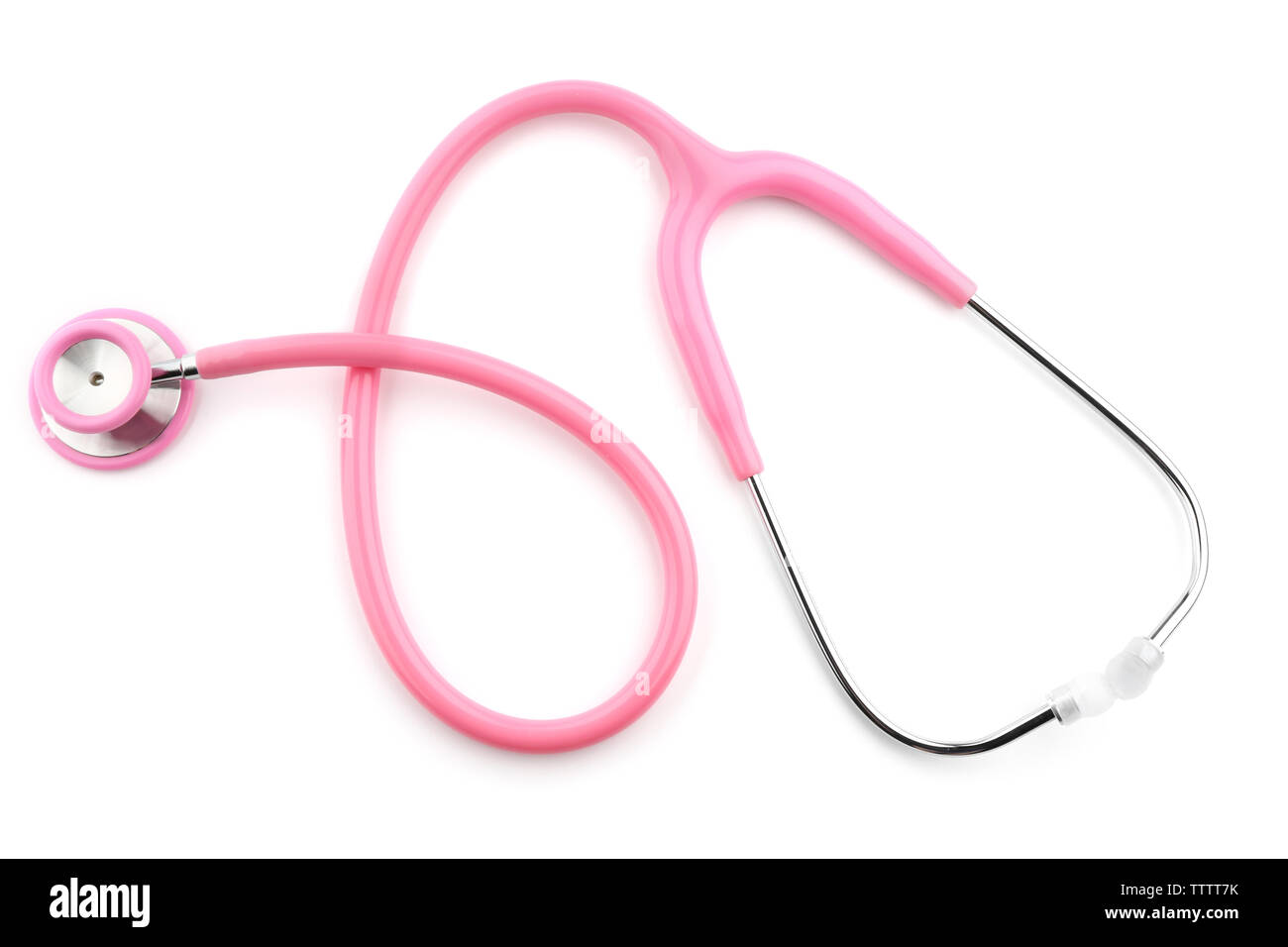 Pink stethoscope isolated on white Stock Photo - Alamy