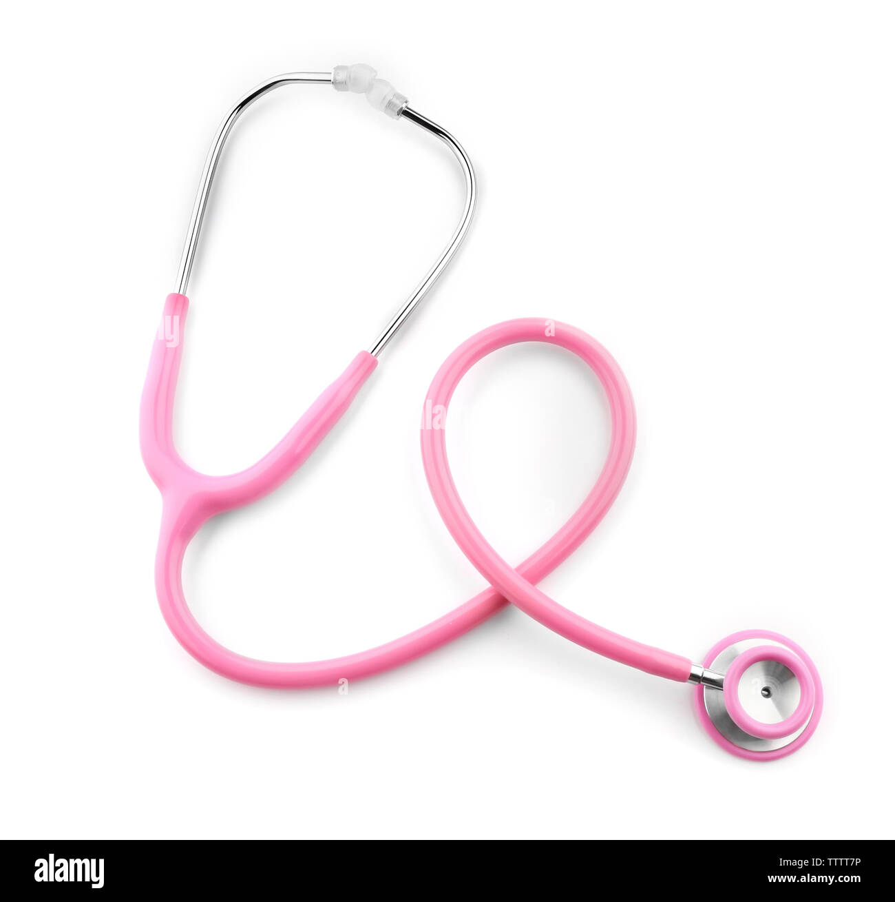 Pink stethoscope isolated on white Stock Photo - Alamy