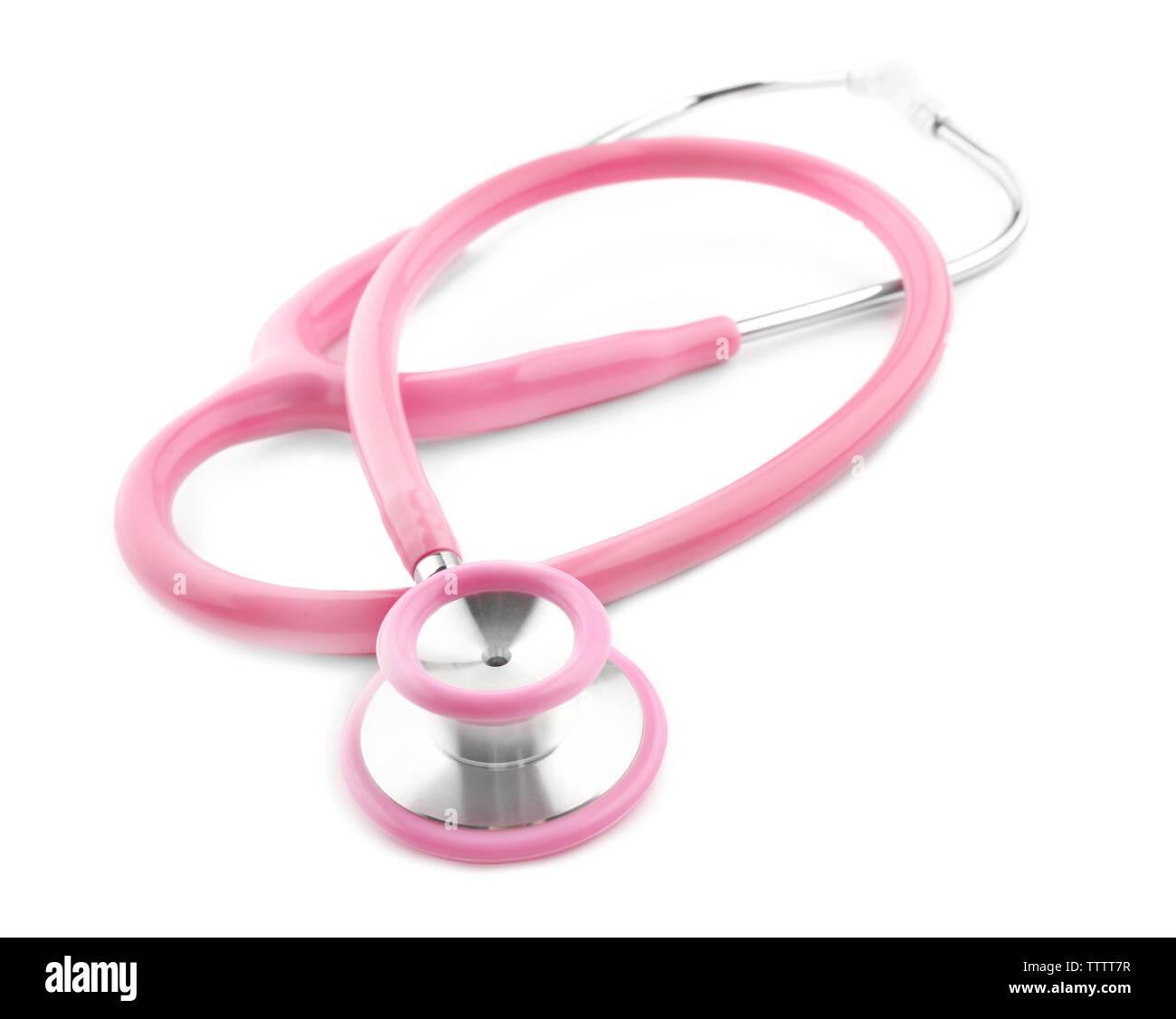 Pink stethoscope isolated on white Stock Photo - Alamy