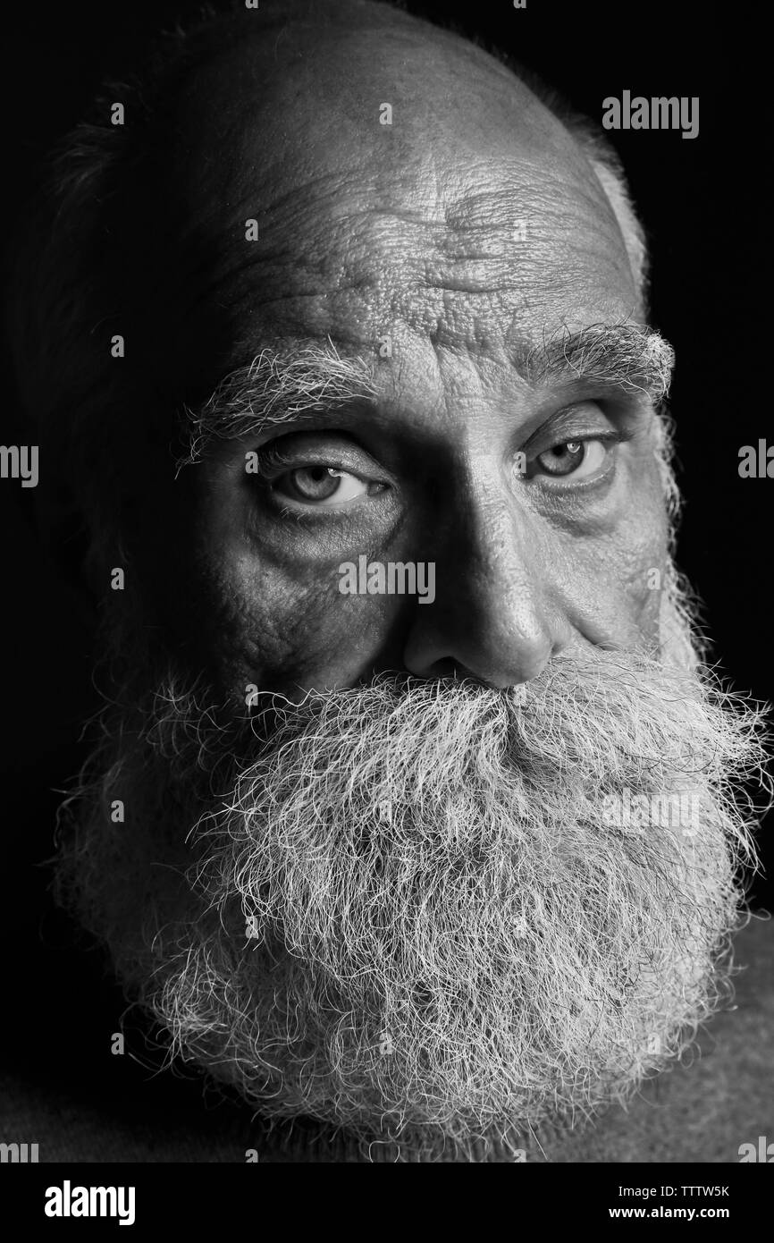 Handsome pensioner man beard Black and White Stock Photos & Images - Alamy