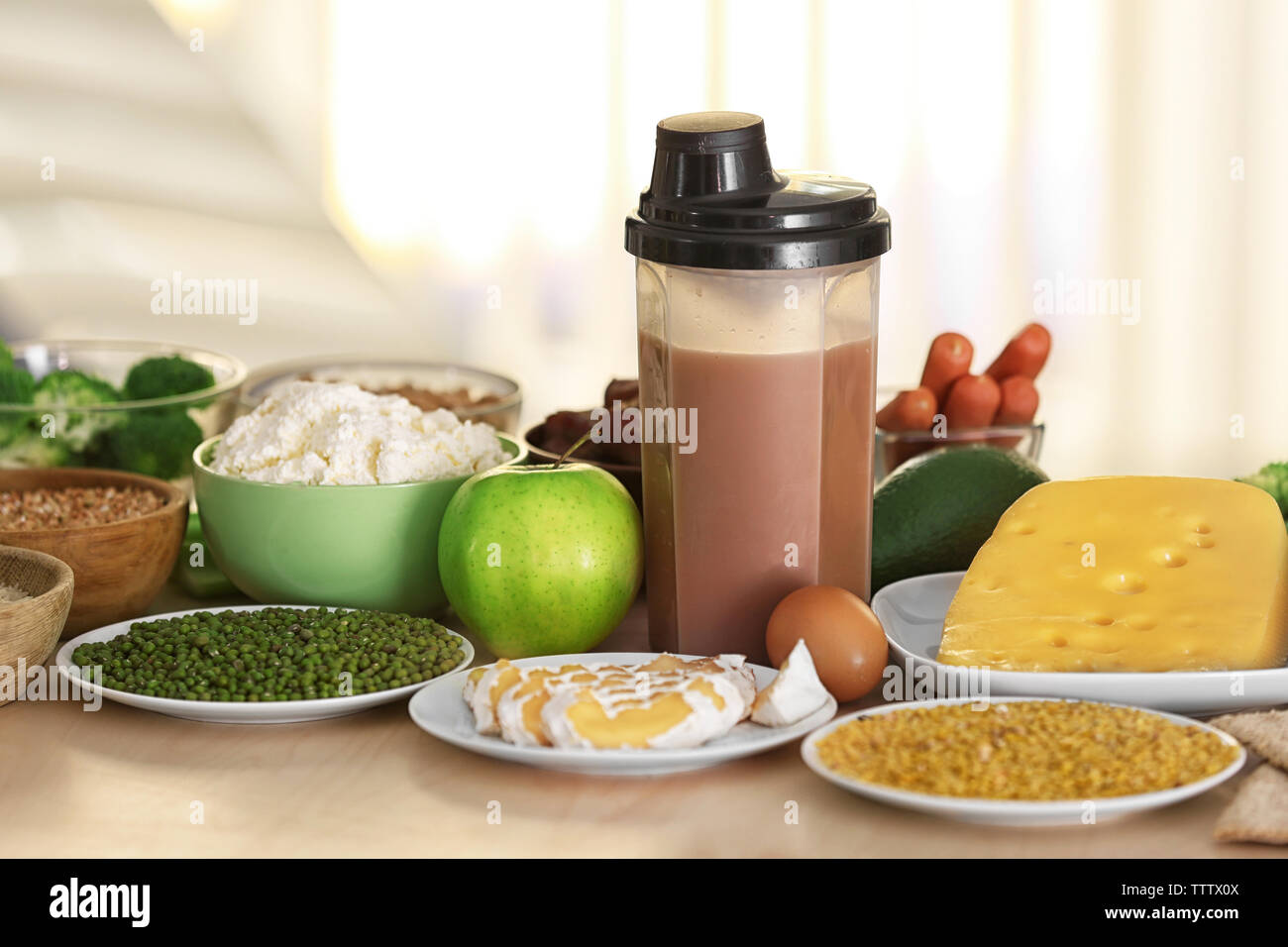 Different products on table. Health care concept Stock Photo - Alamy