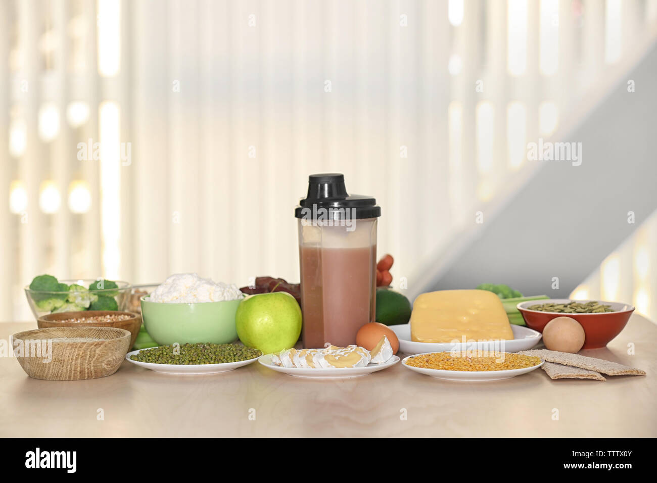 Different products on table. Health care concept Stock Photo - Alamy