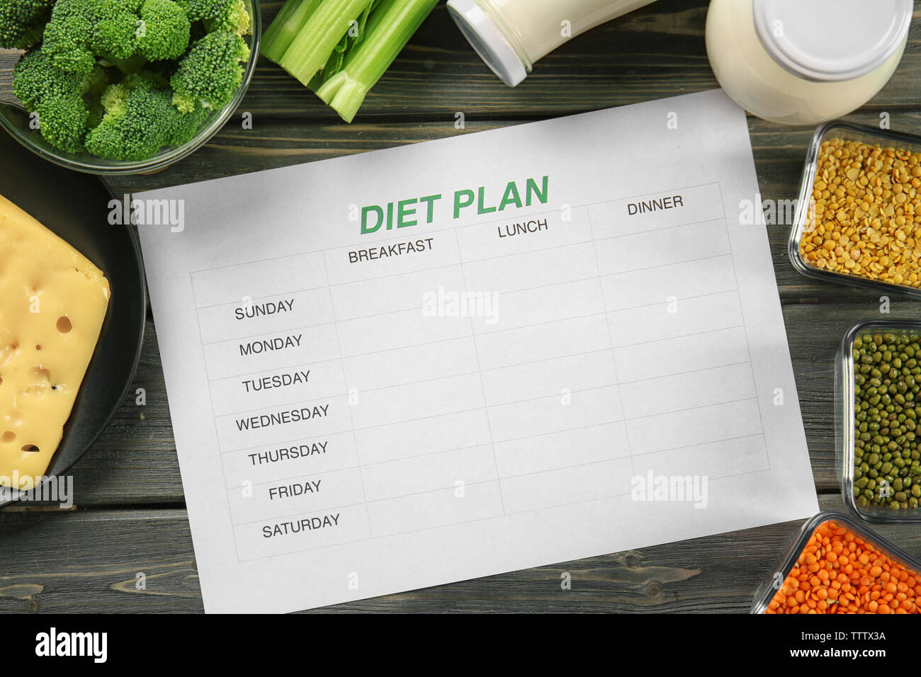Healthy food. Diet plan concept Stock Photo - Alamy