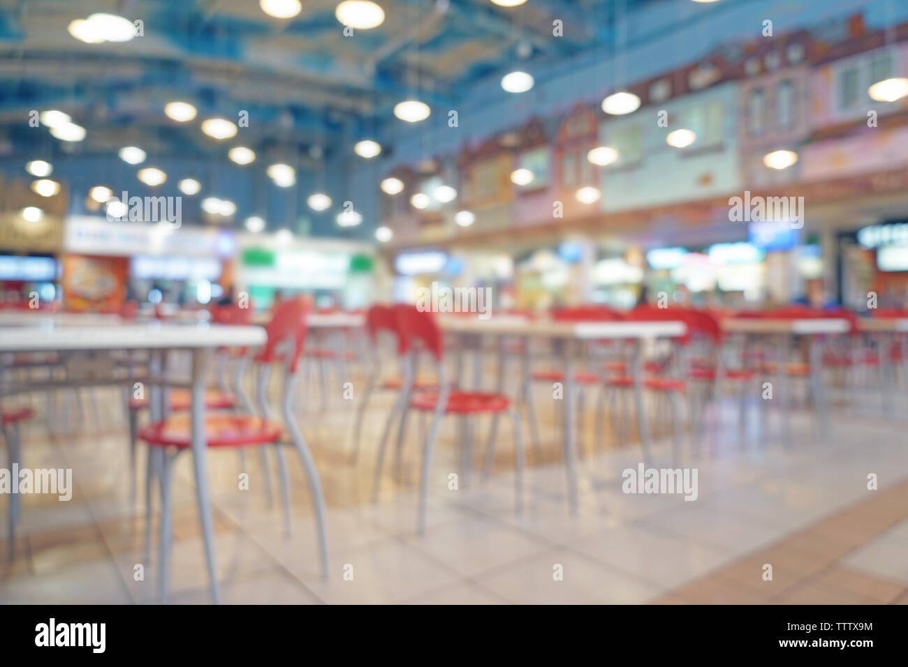 Blurred interior of fast food restaurant Stock Photo - Alamy