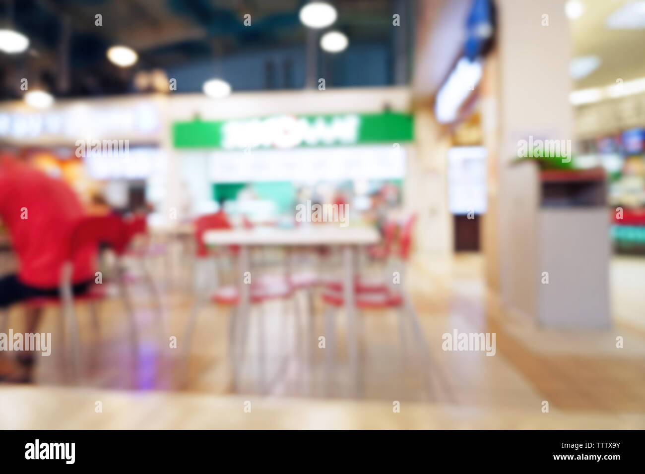 Blurred interior of fast food restaurant Stock Photo - Alamy