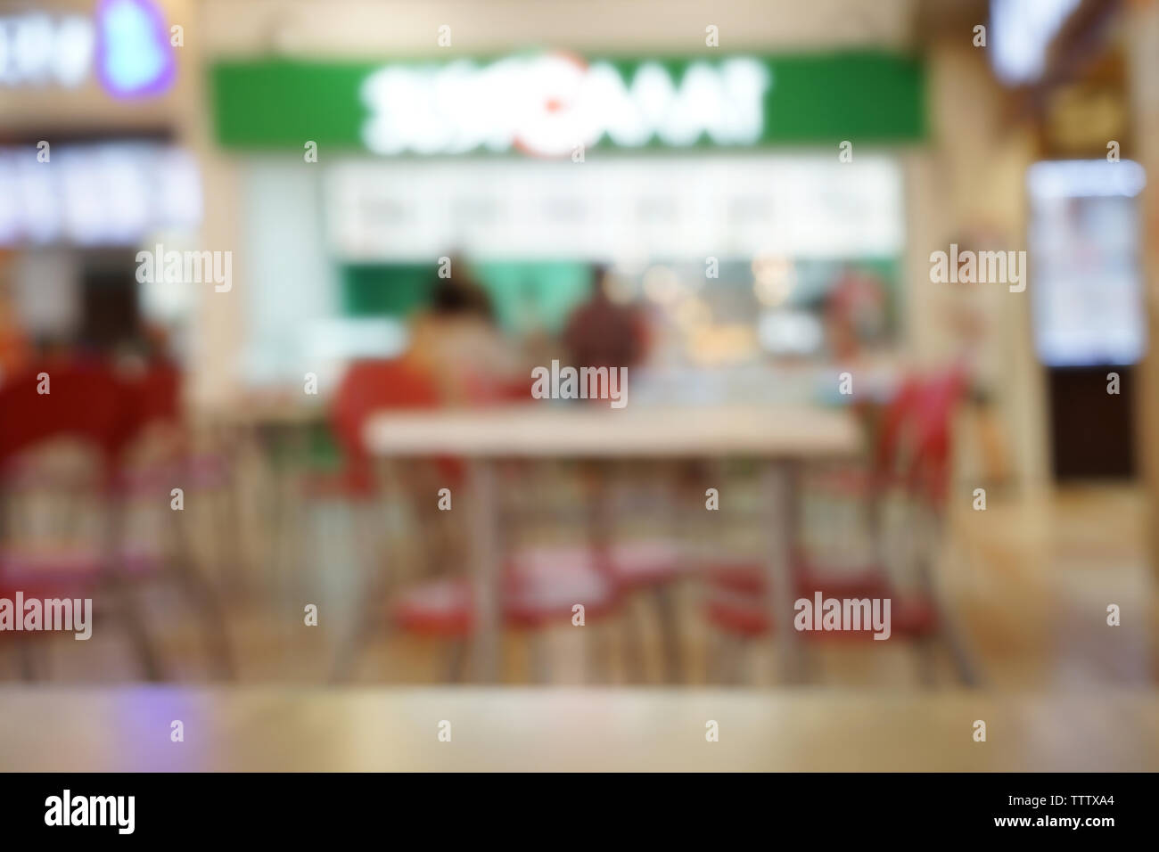 Blurred interior of fast food restaurant Stock Photo - Alamy