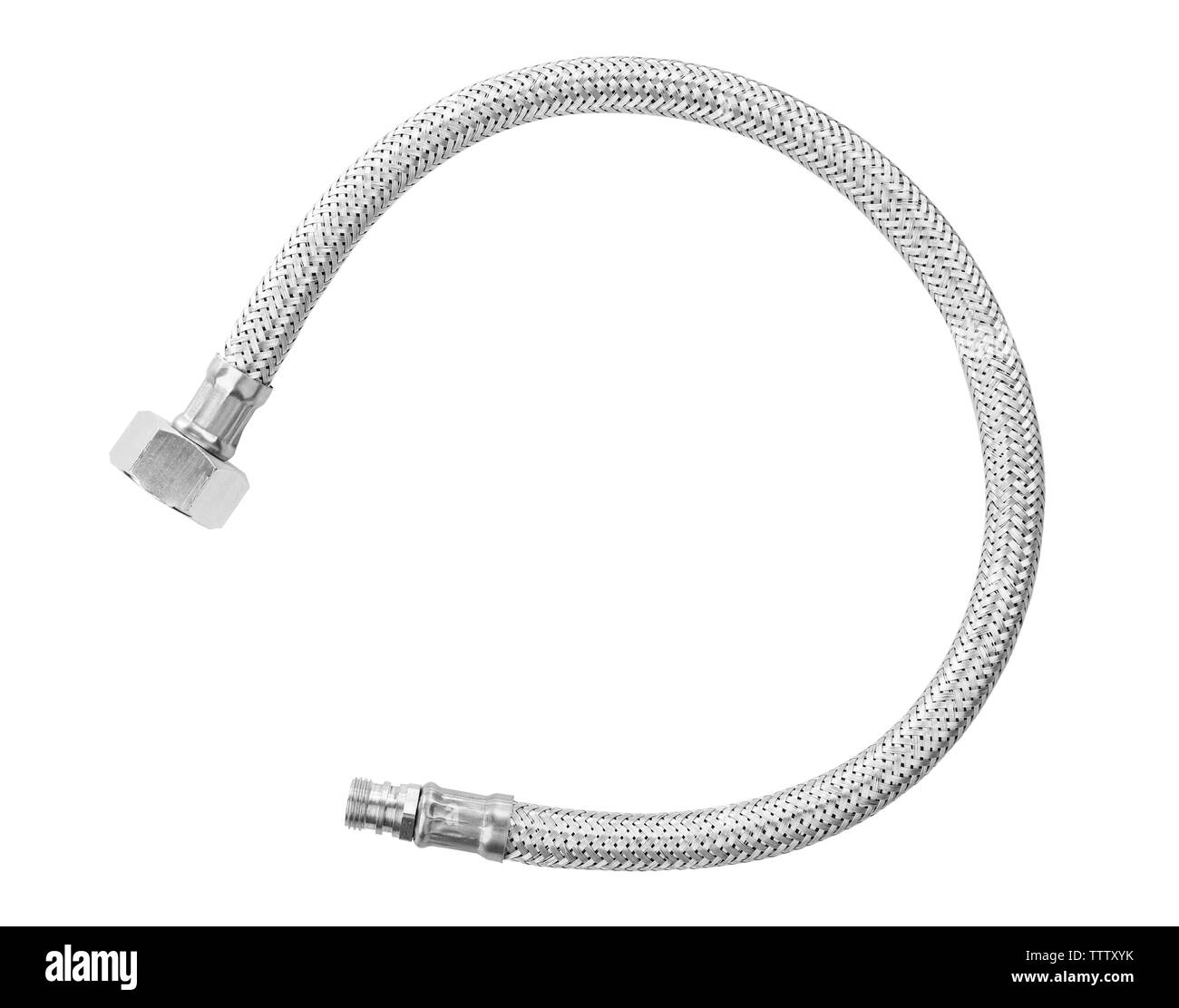 Plumbing hose, isolated on white Stock Photo - Alamy