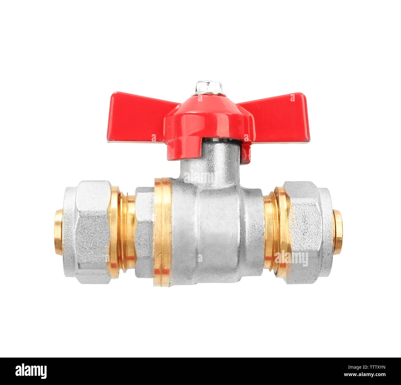Plumbing valve, isolated on white Stock Photo - Alamy