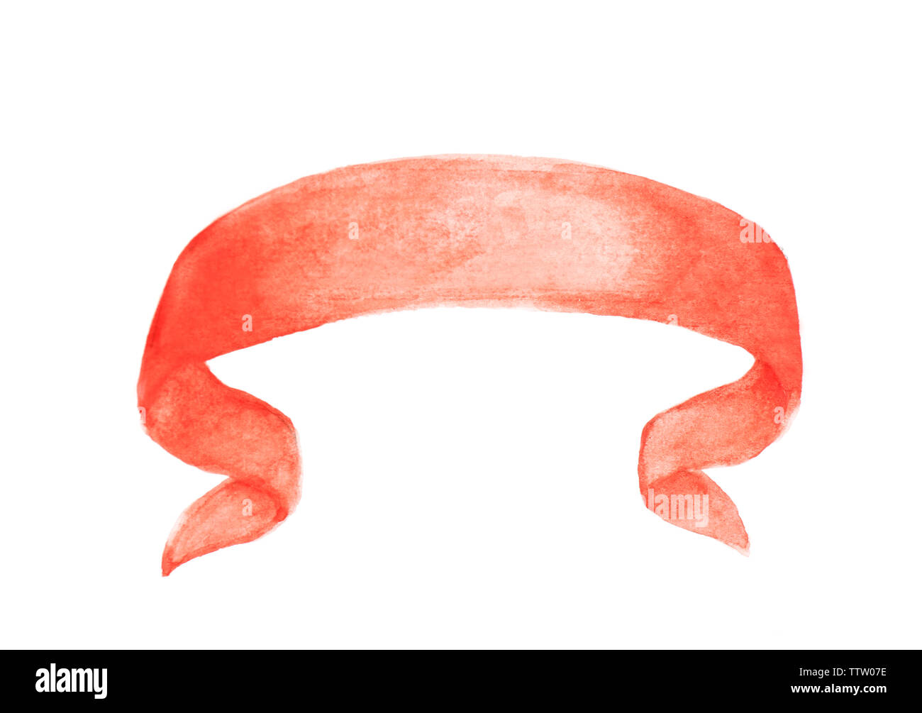 Hand painted ribbon, isolated on white Stock Photo - Alamy