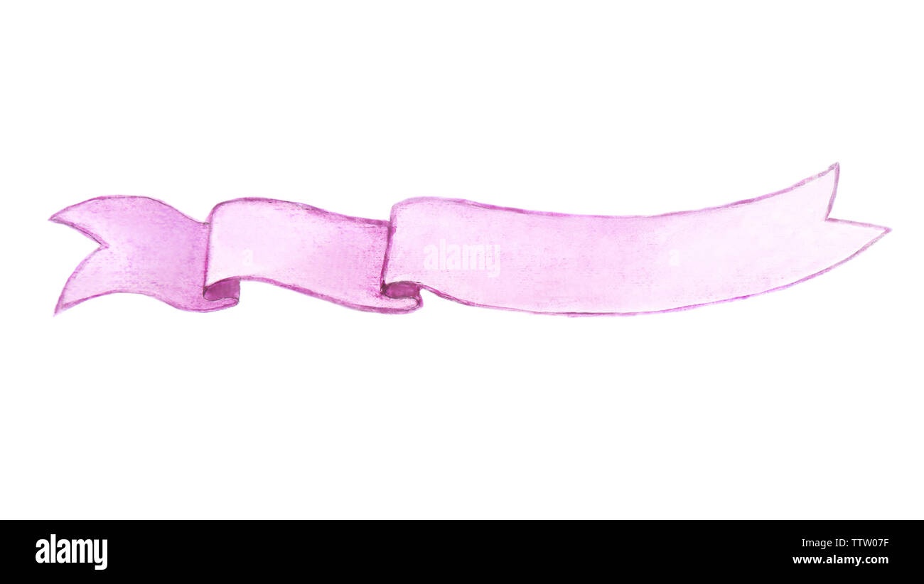 Hand painted ribbon, isolated on white Stock Photo - Alamy