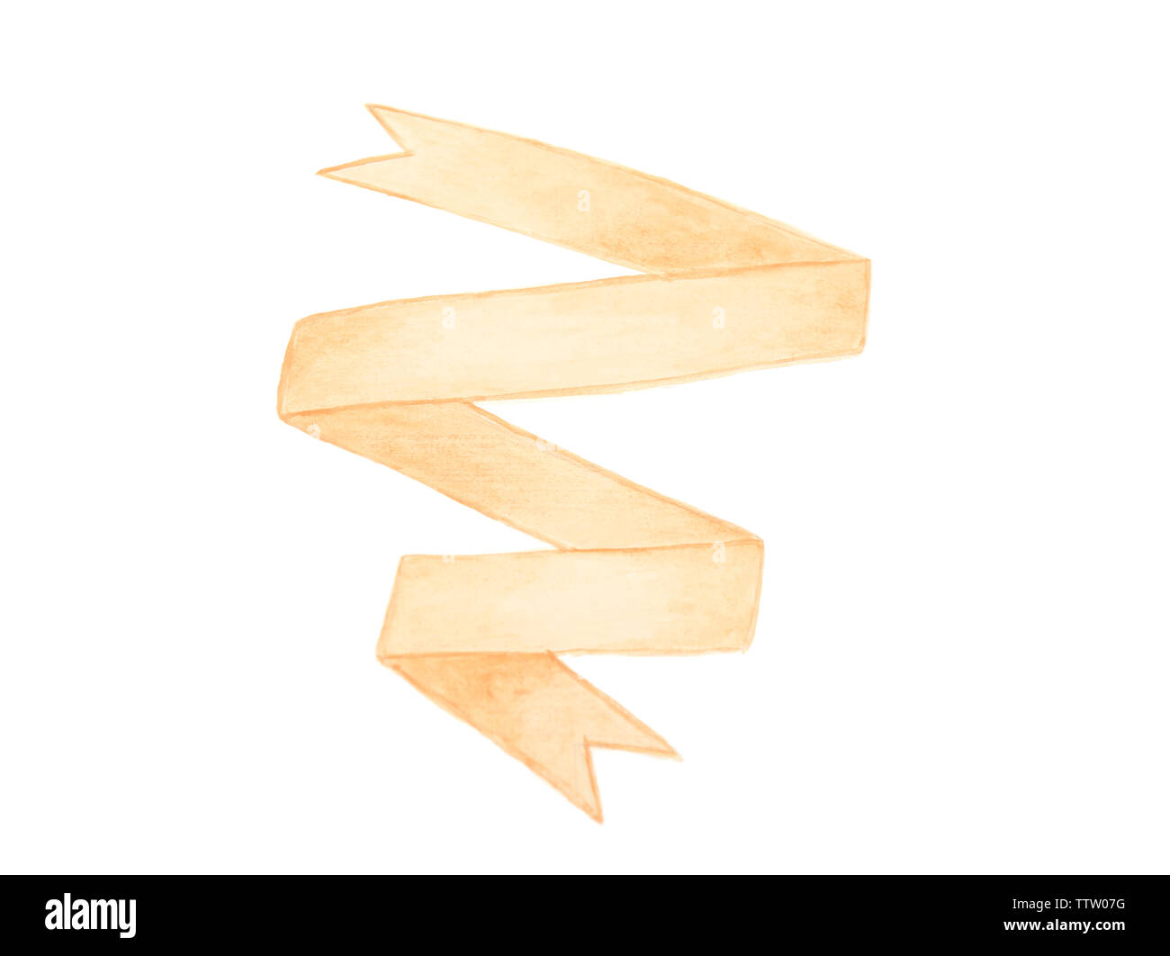 Hand painted ribbon, isolated on white Stock Photo - Alamy
