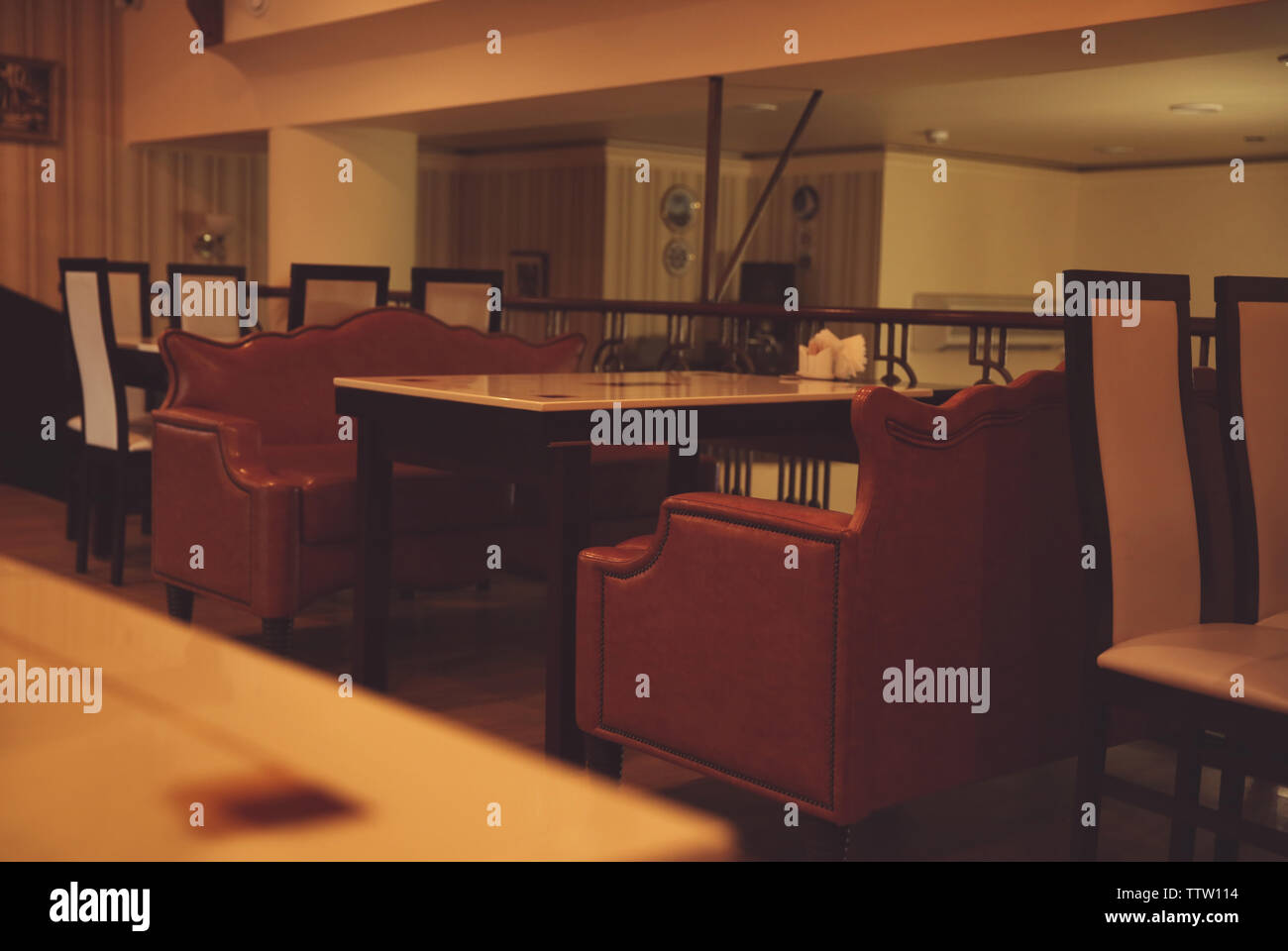 Retro cafe interior design Stock Photo - Alamy