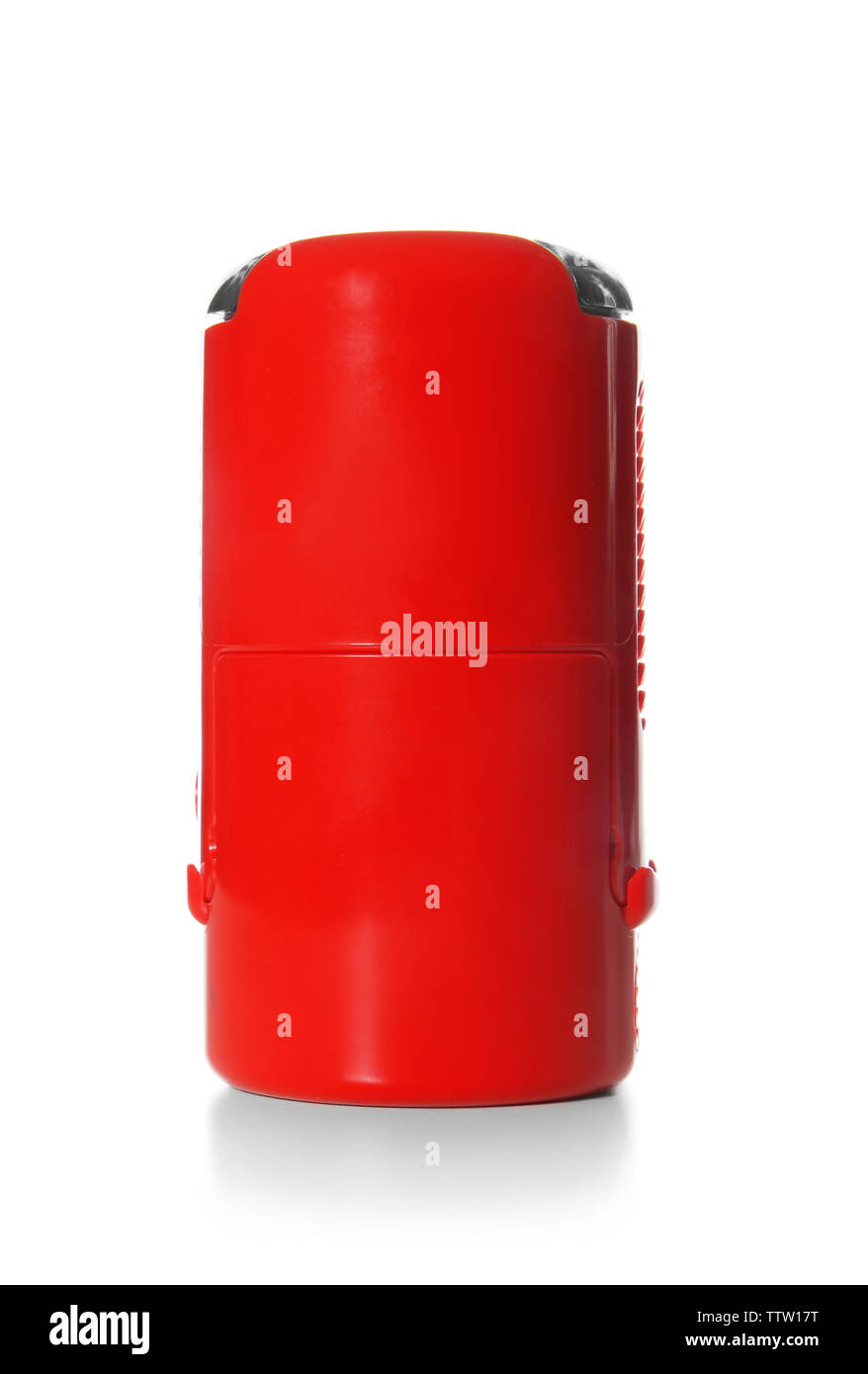 Self-inking red stamp on white background Stock Photo - Alamy
