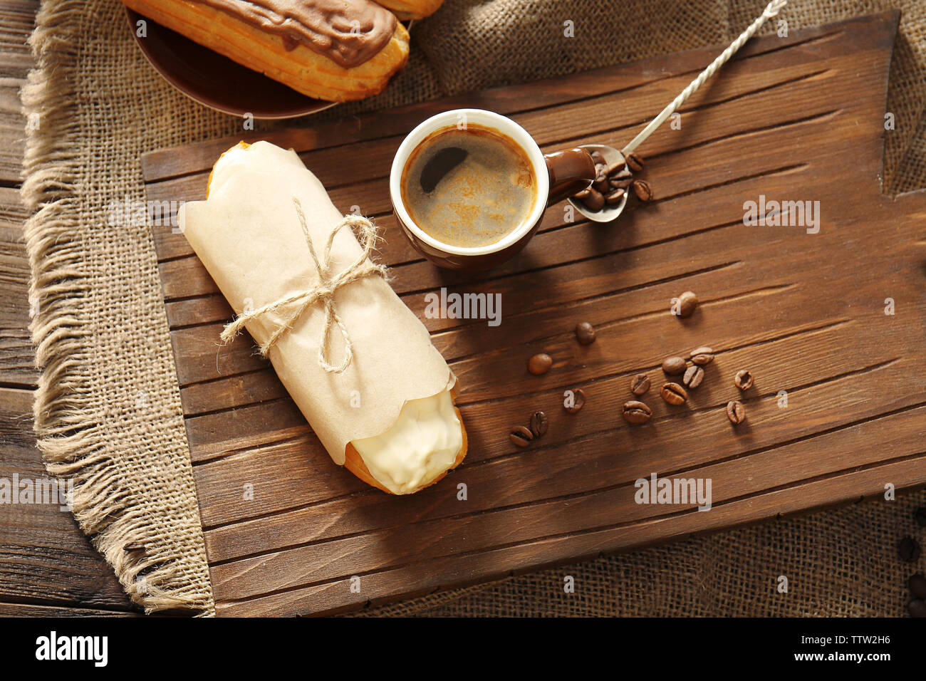 Coffee eclaire hi-res stock photography and images - Alamy