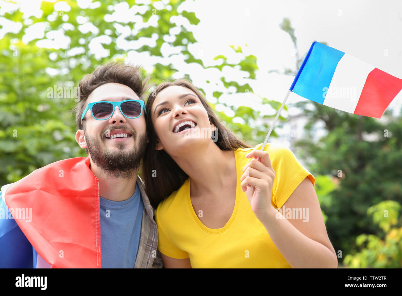 France fans show hi-res stock photography and images - Alamy