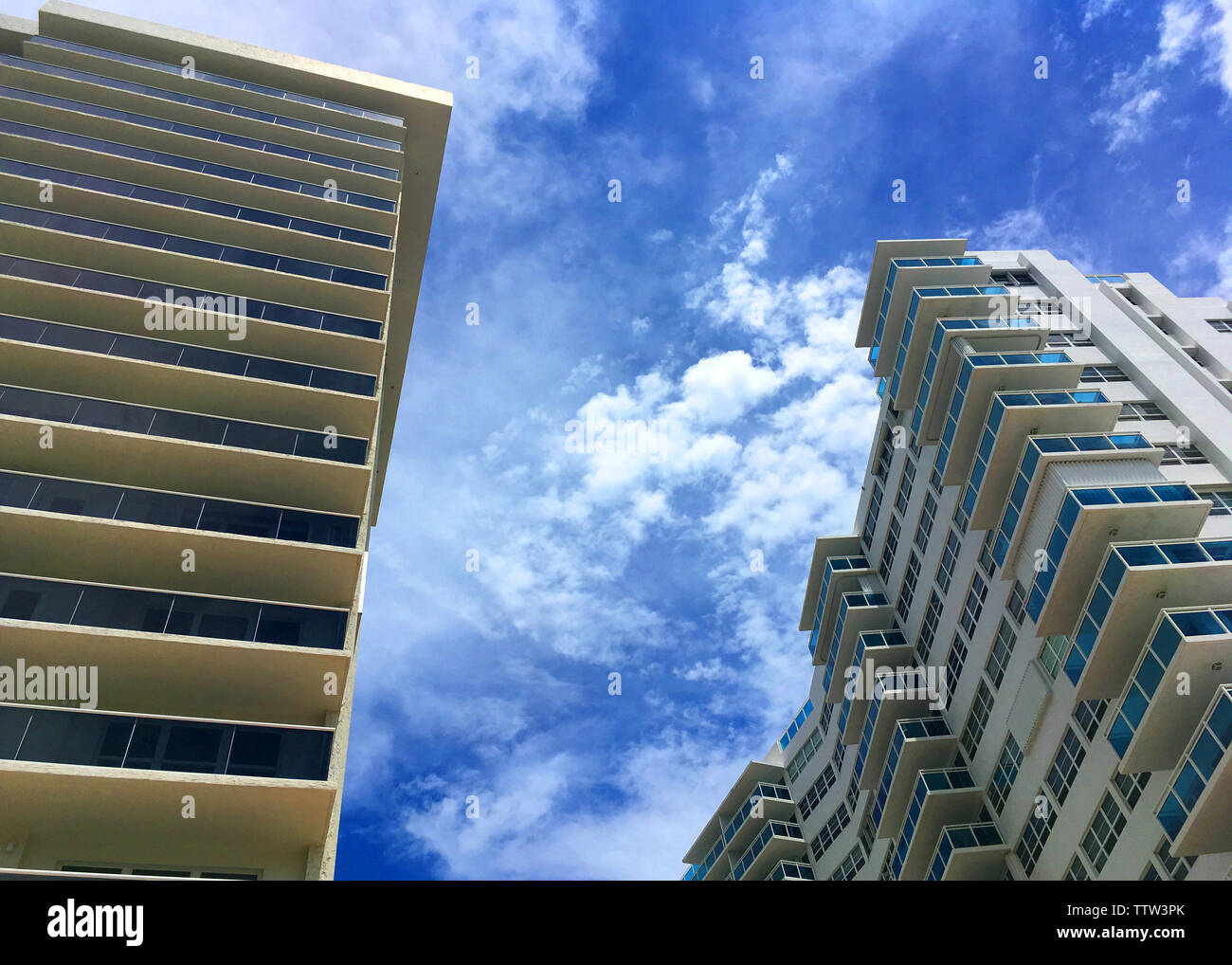 Beautiful Blue Sky between 2 Buildings in a South Florida Stock Photo ...