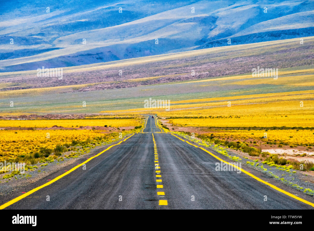 Freeway through Atacama Desert, San Pedro de Atacama, Antofagasta ...