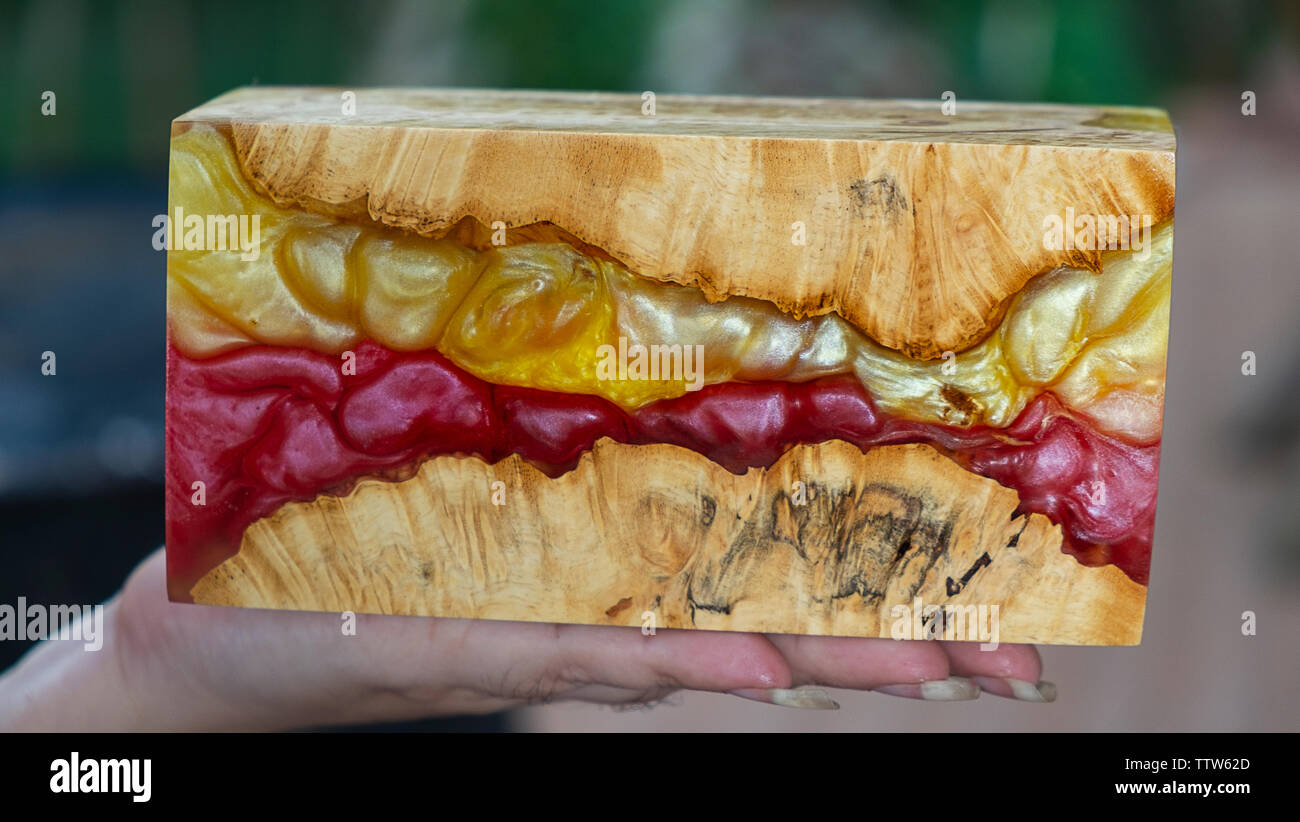 Casting resin burl wood Stock Photo - Alamy