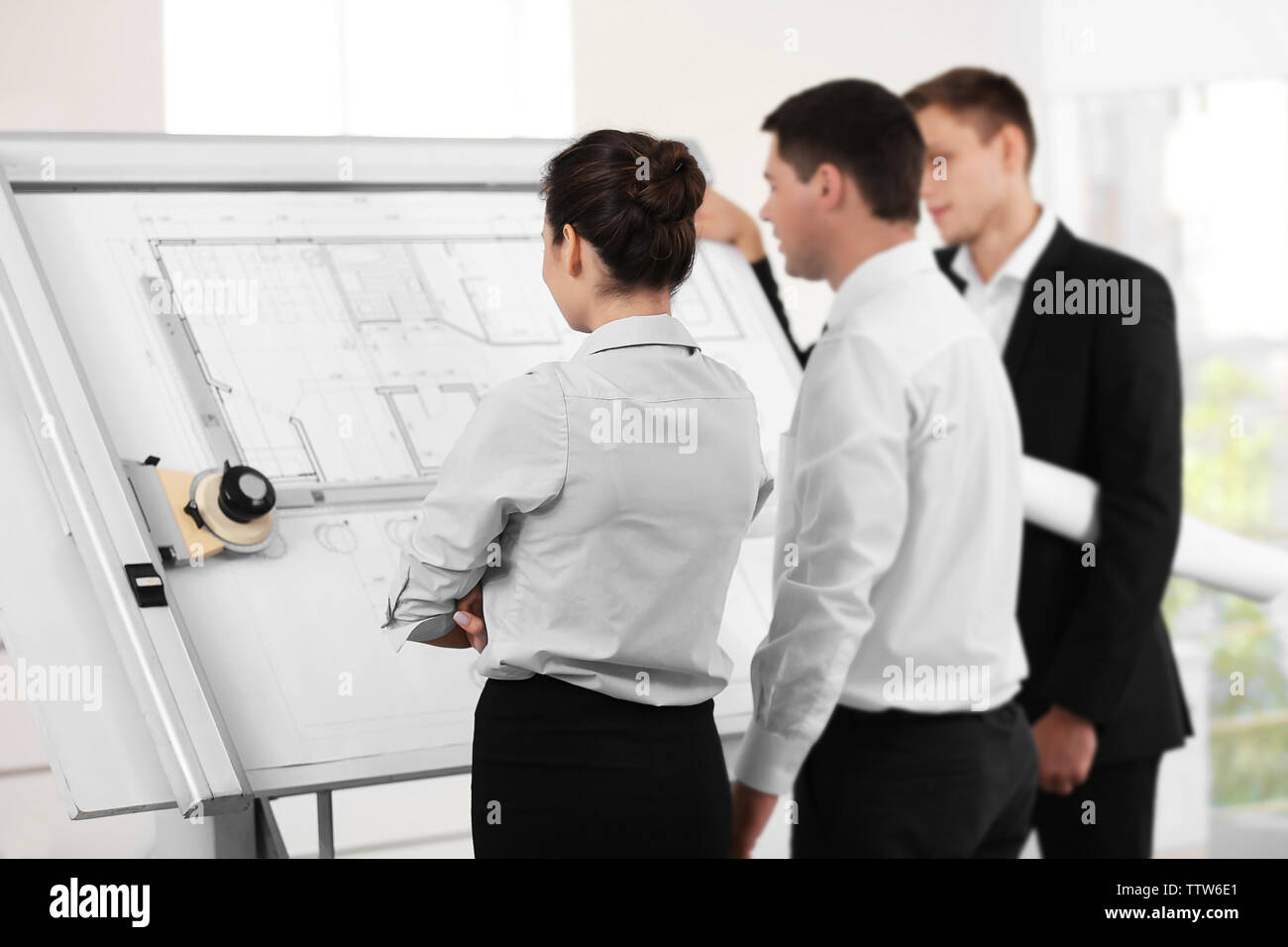 Engineers working at drawing board hi-res stock photography and images ...