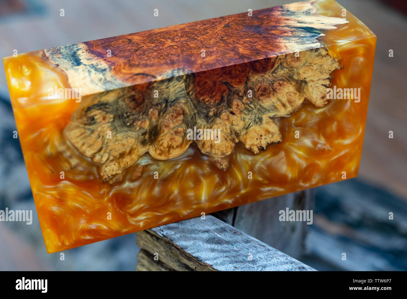 Casting resin burl wood Stock Photo - Alamy
