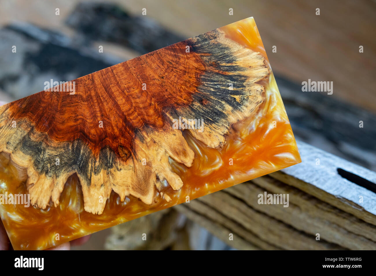 Casting resin burl wood Stock Photo - Alamy