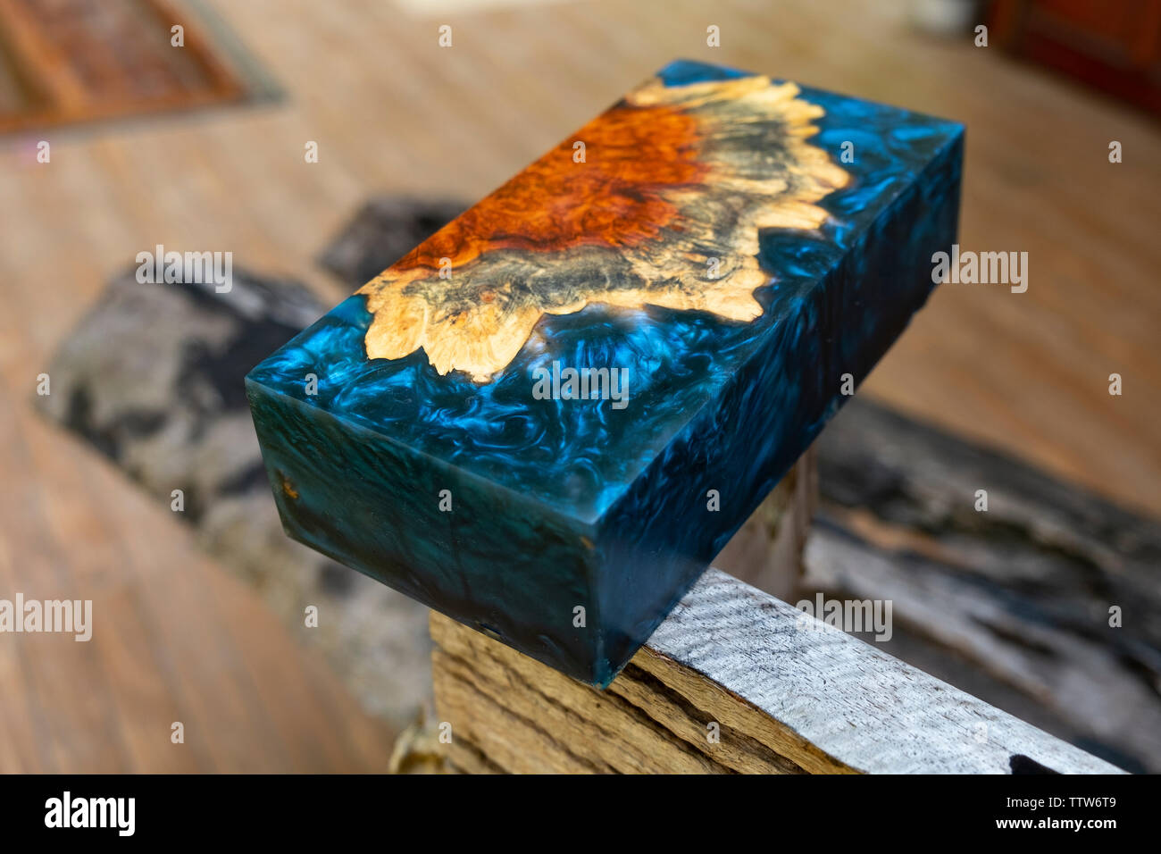 Casting resin burl wood Stock Photo - Alamy