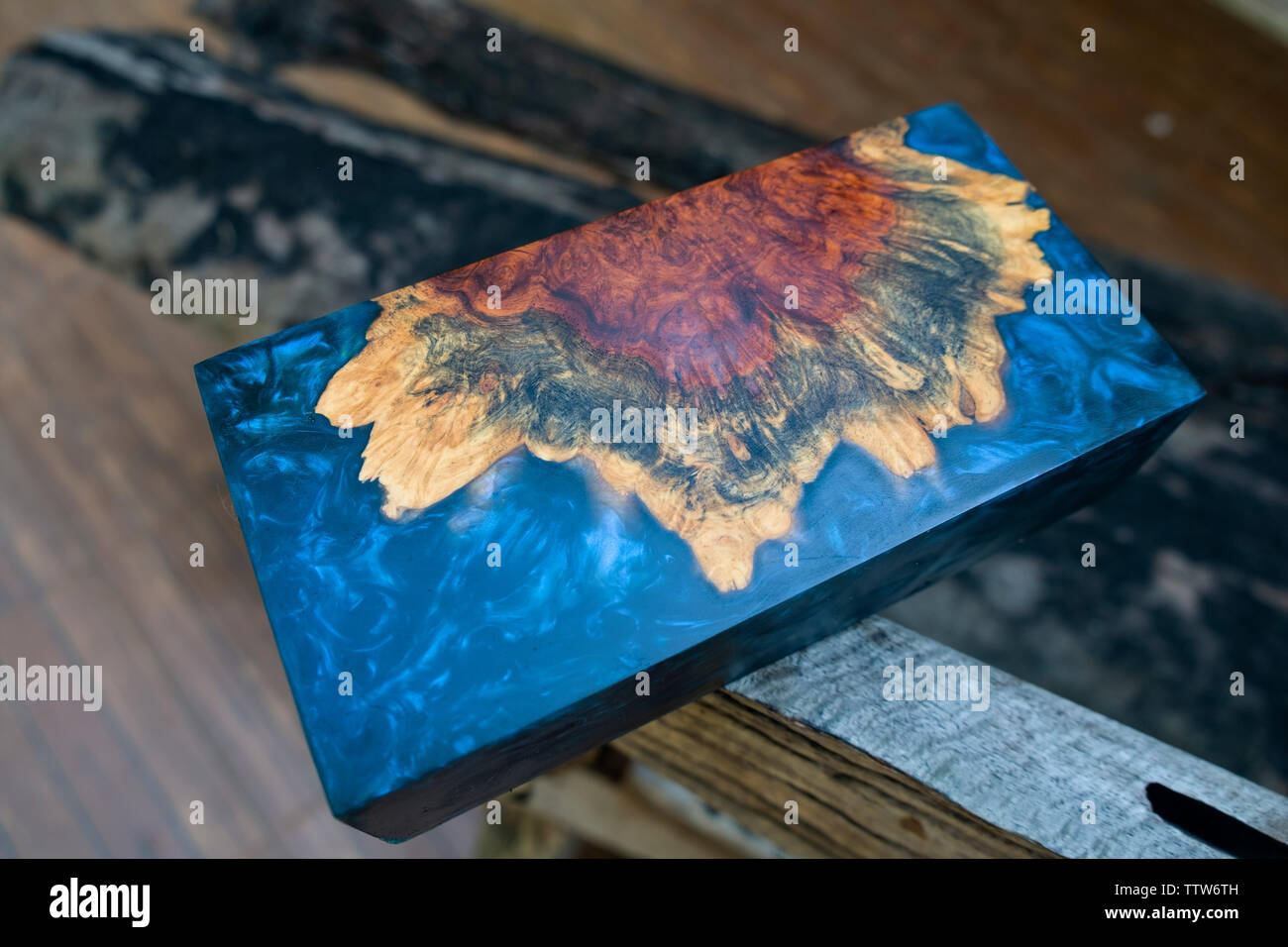 Casting resin burl wood Stock Photo - Alamy