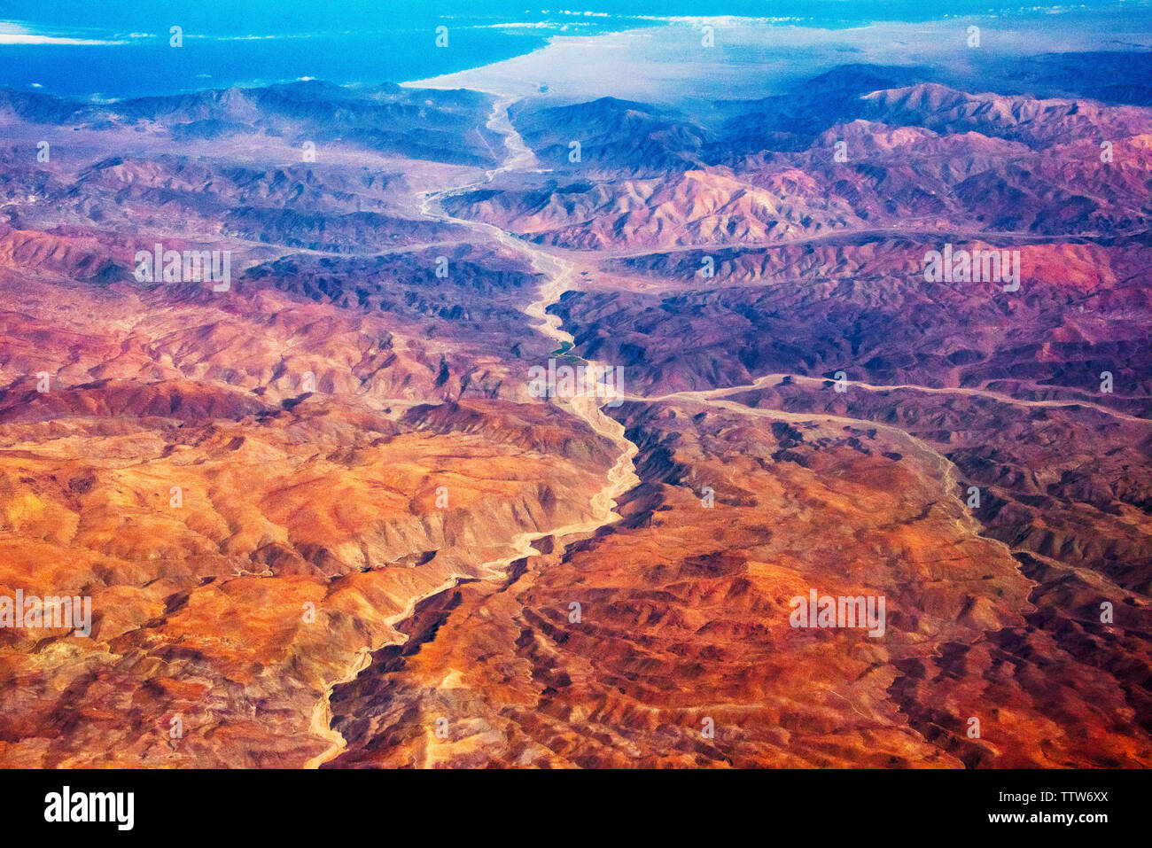 Aerial view of land pattern on Atacama Desert, Chile Stock Photo - Alamy