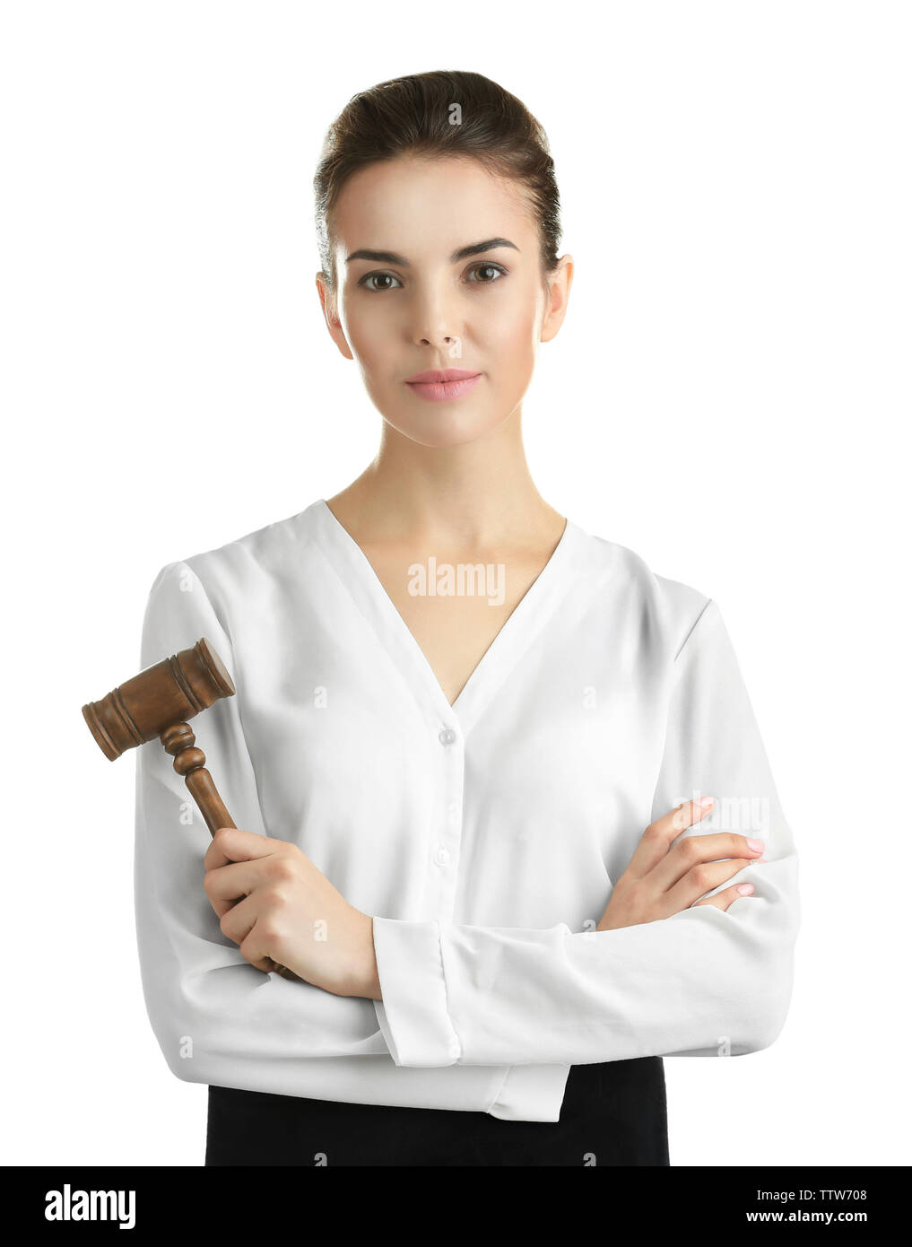 Beautiful woman judge gavel hi-res stock photography and images - Alamy