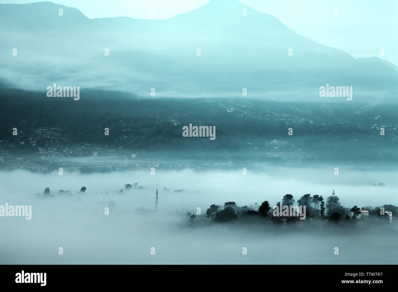 The hazy village Stock Photo - Alamy