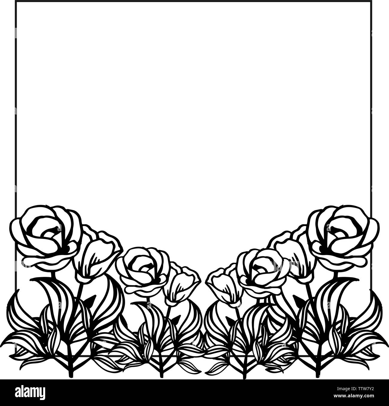 Vector illustration various flower frame for ornate art modern of hand ...