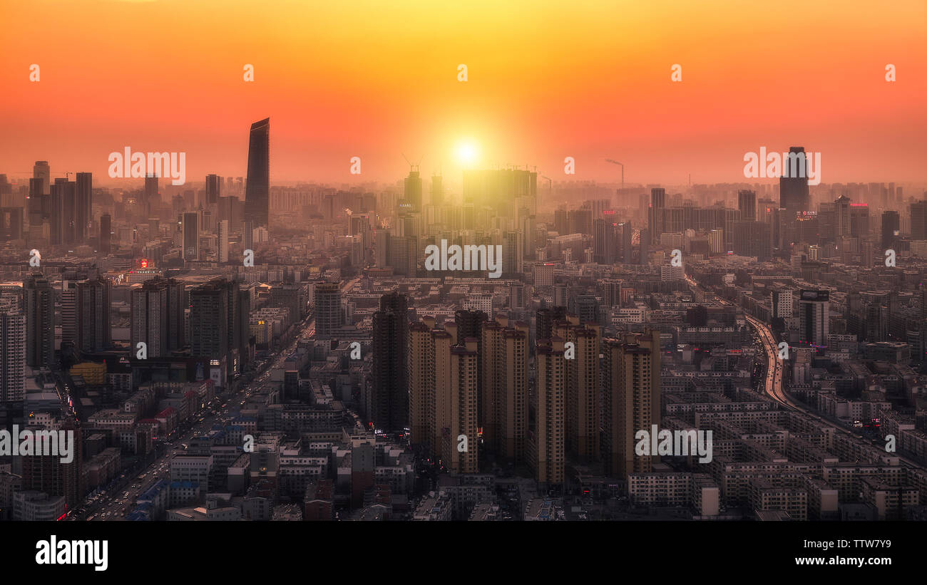 Shenyang city scenery sunset Shenyang skyline Stock Photo - Alamy