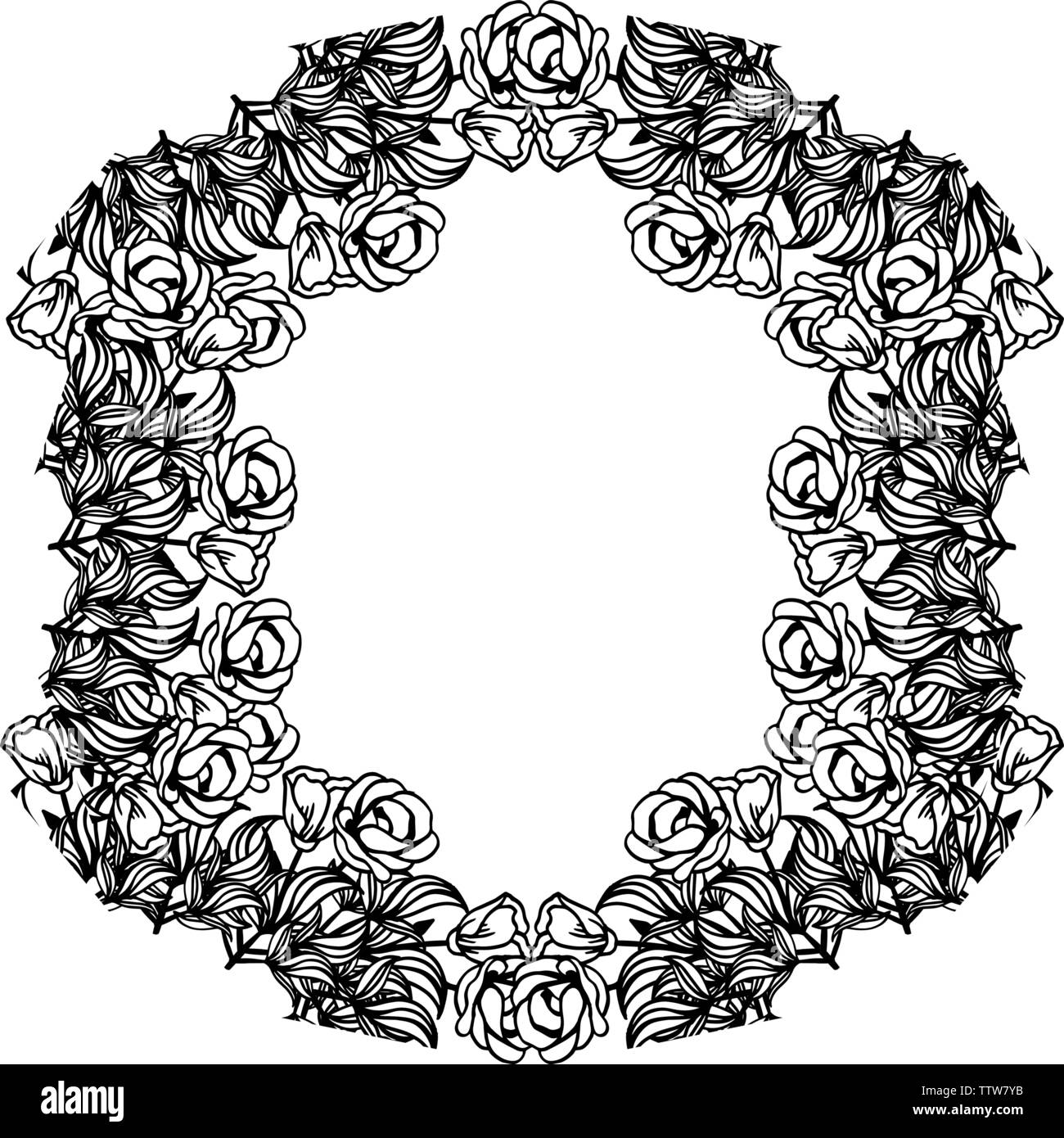 Vector illustration various flower frame for ornate art modern of hand ...