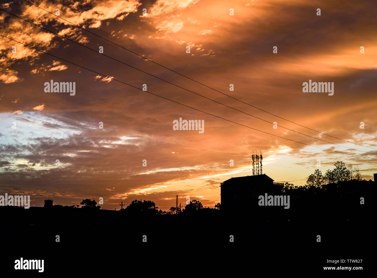 Sunset, twilight night Stock Photo - Alamy