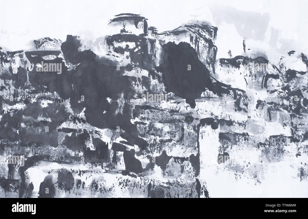 Abstract landscape ink background Stock Photo - Alamy