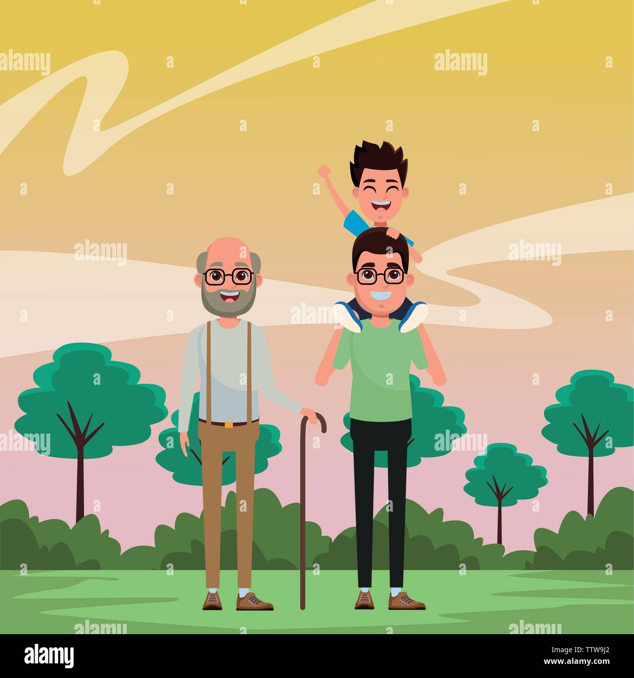 family avatar cartoon character portrait Stock Vector Image & Art - Alamy