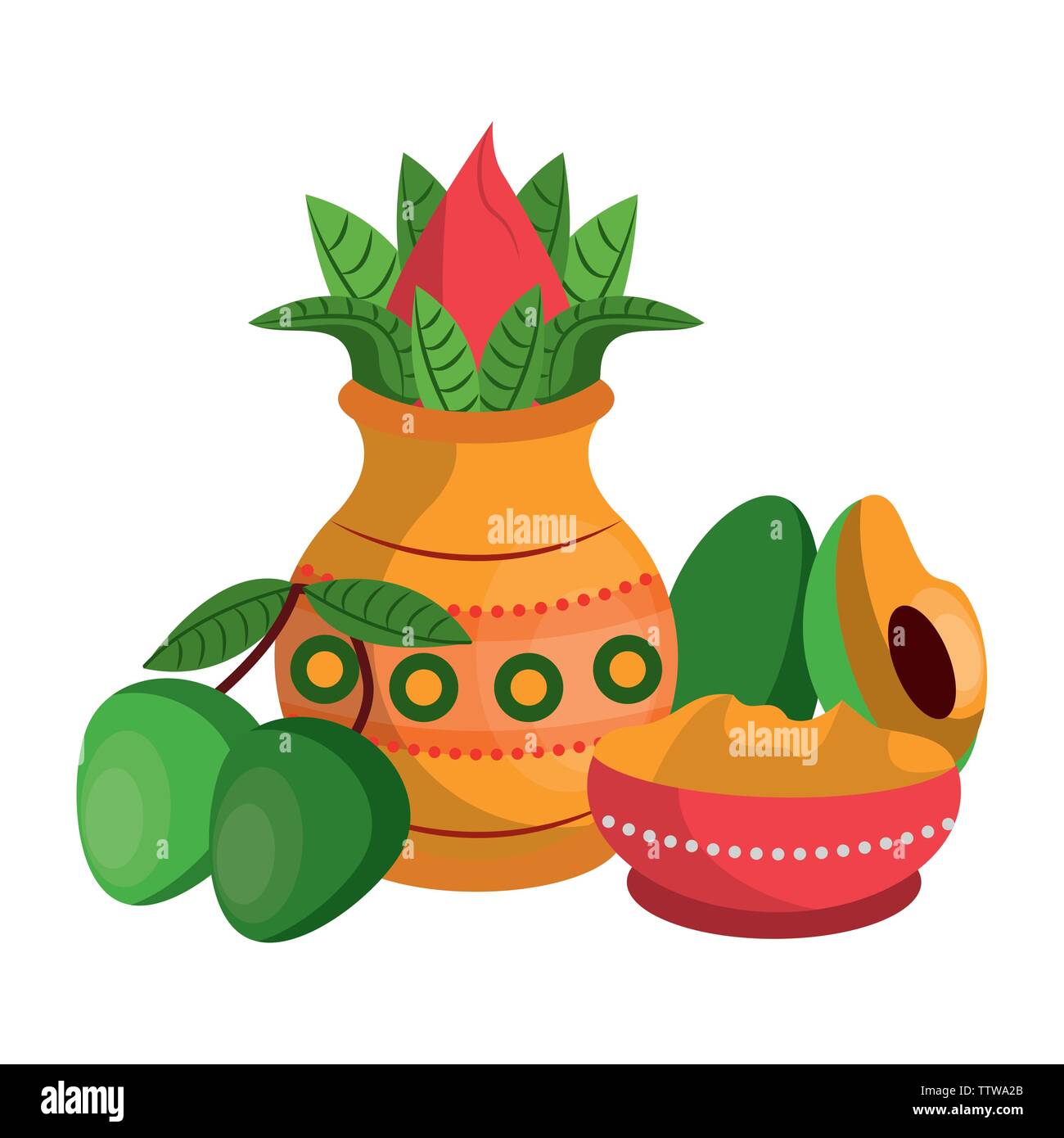 Ugadi festival offering pot cartoons Stock Vector Image & Art - Alamy