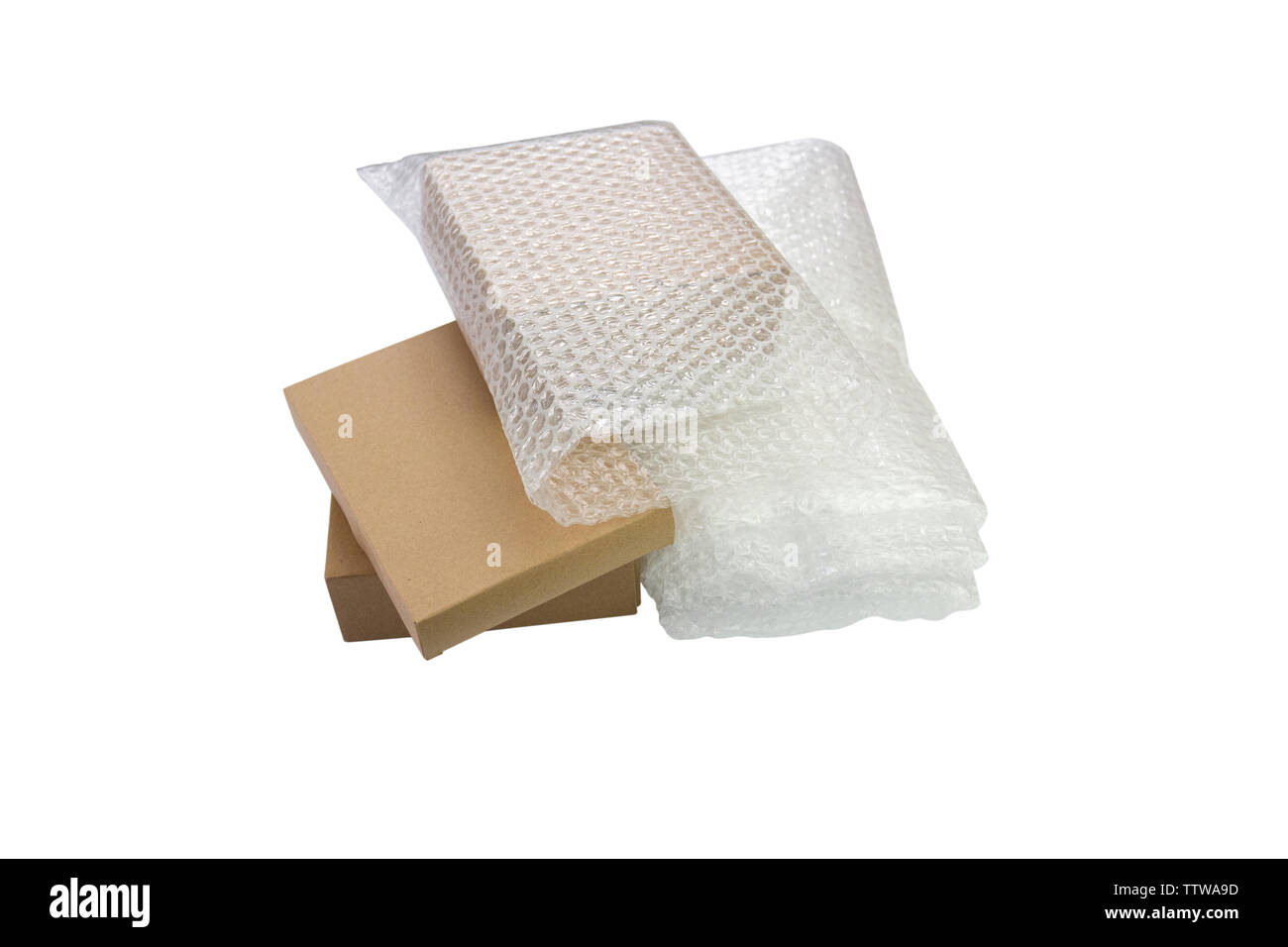 Bubbles covering the box by bubble wrap for protection product cracked ...