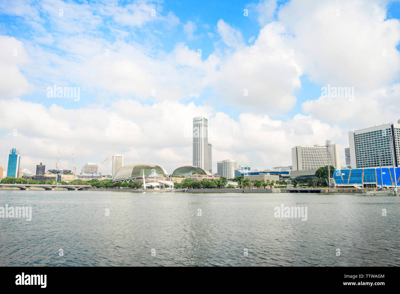 Modern skyscrapers and urban waterfront shelters hi-res stock ...