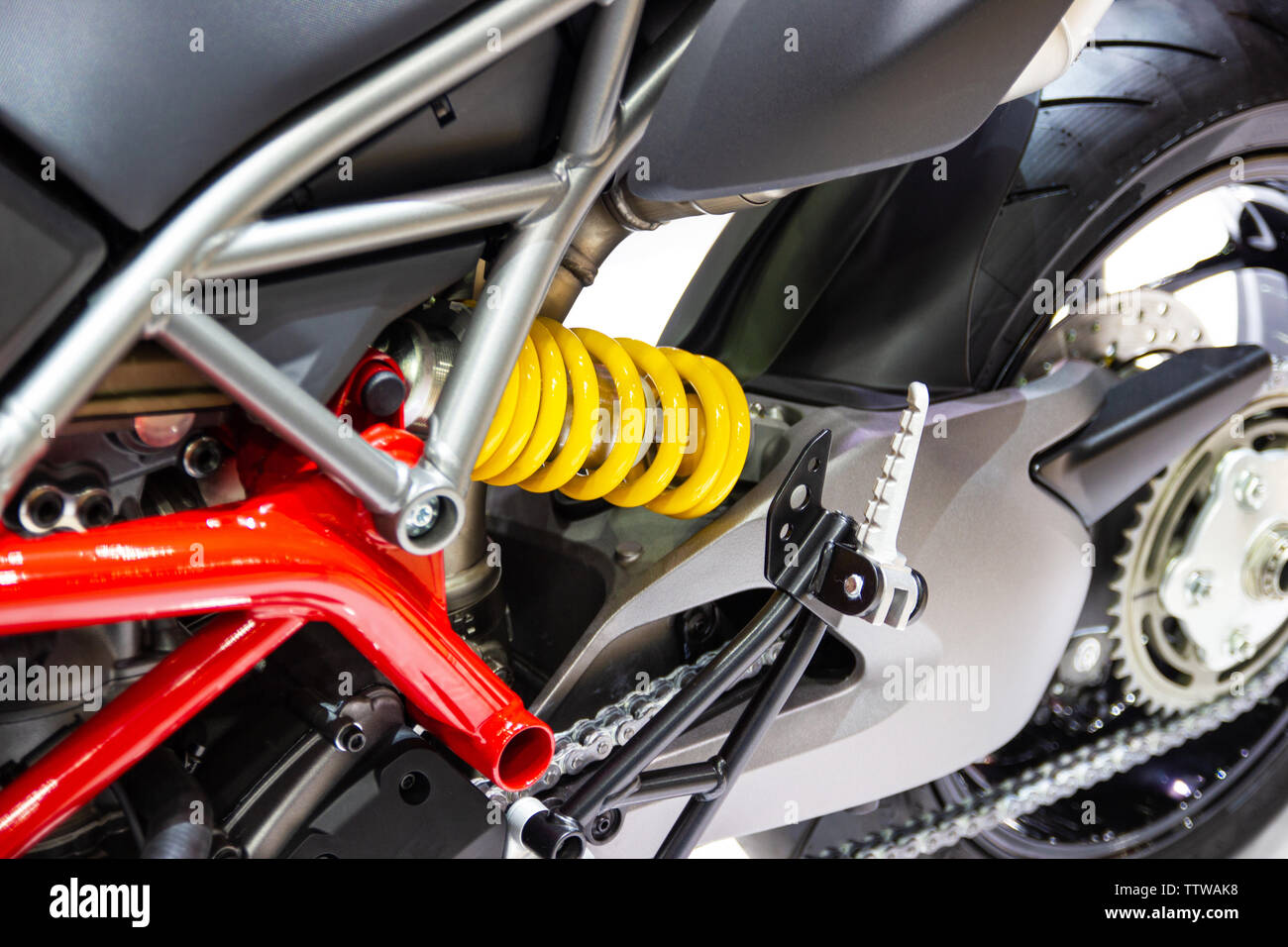 yellow Shock Absorbers of Motorcycle for absorbing jolts net technology ...