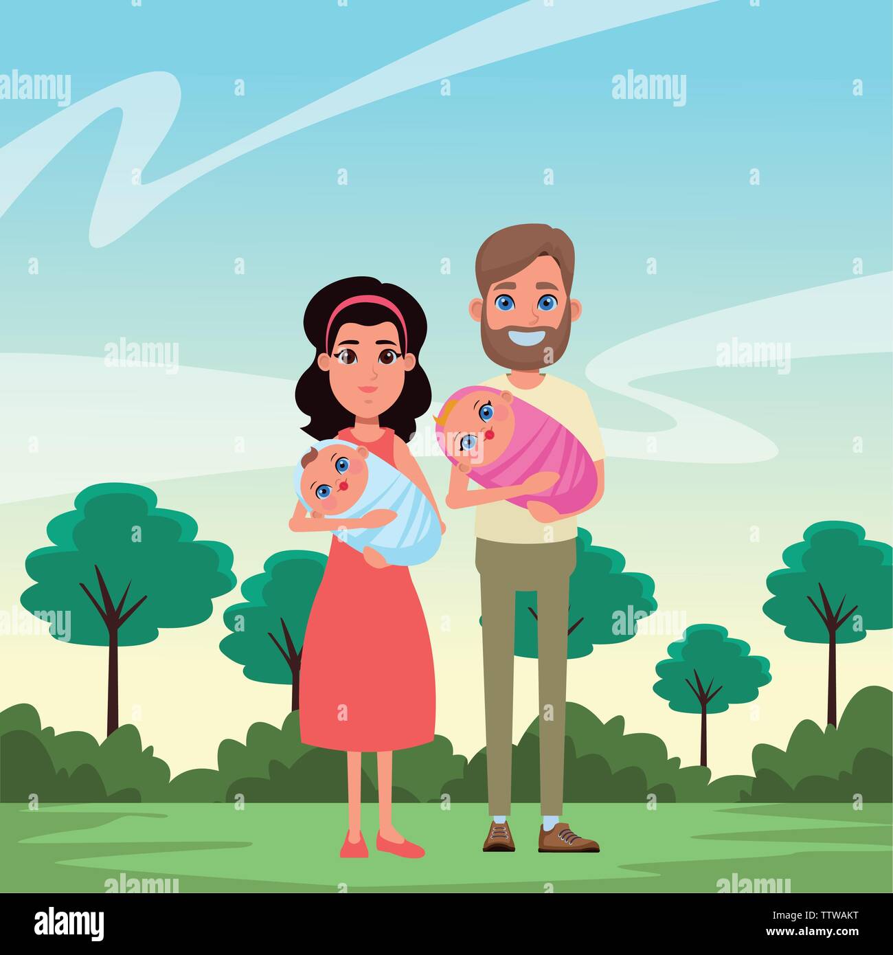 family avatar cartoon character portrait Stock Vector Image & Art - Alamy