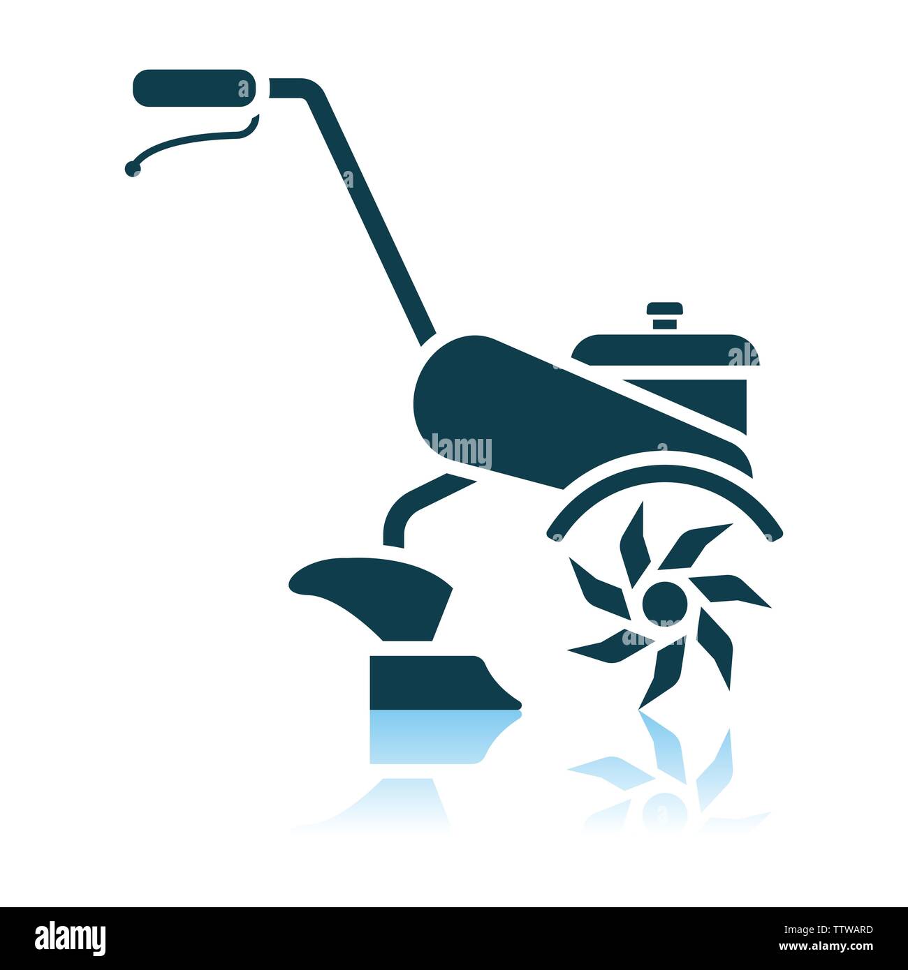Garden Tiller Icon. Shadow Reflection Design. Vector Illustration Stock ...
