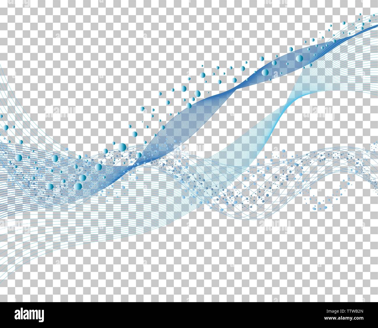 Abstract water background with transparency grid on back. Vector ...