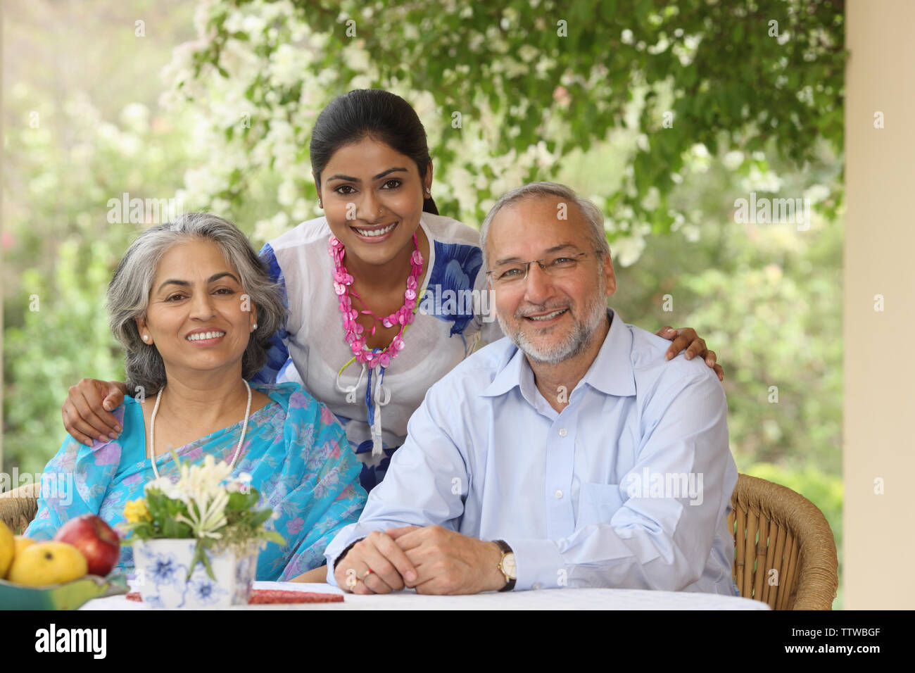 Portrait of a woman with her parents Stock Photo - Alamy